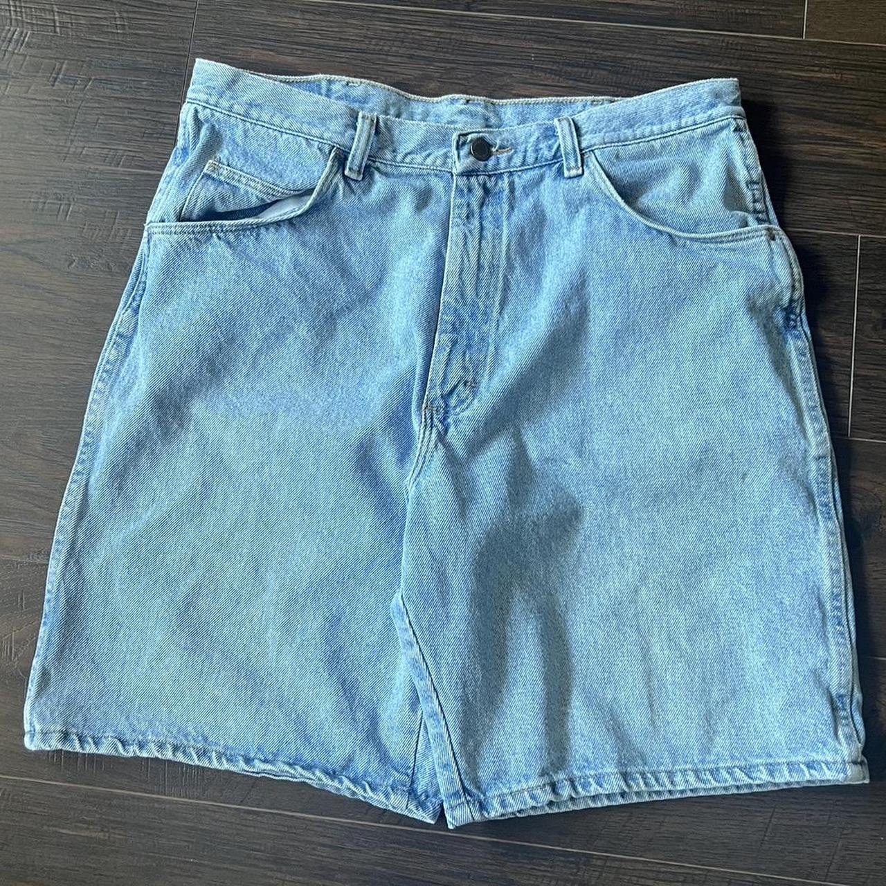 Light wash jorts 32” waist 9.5” inseam 21” outseam... - Depop