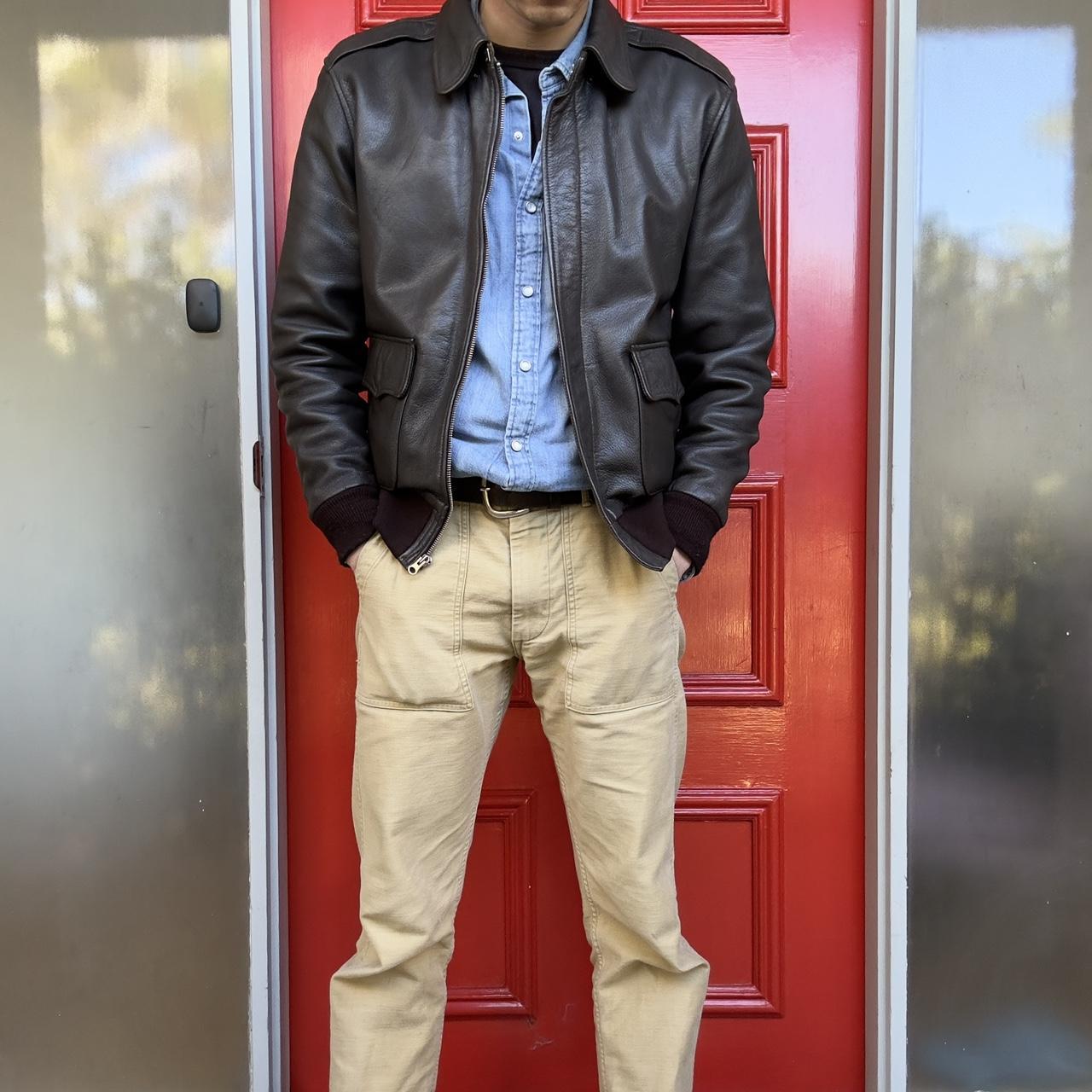 A2 Flight Leather Jacket Some small marks as shown... - Depop