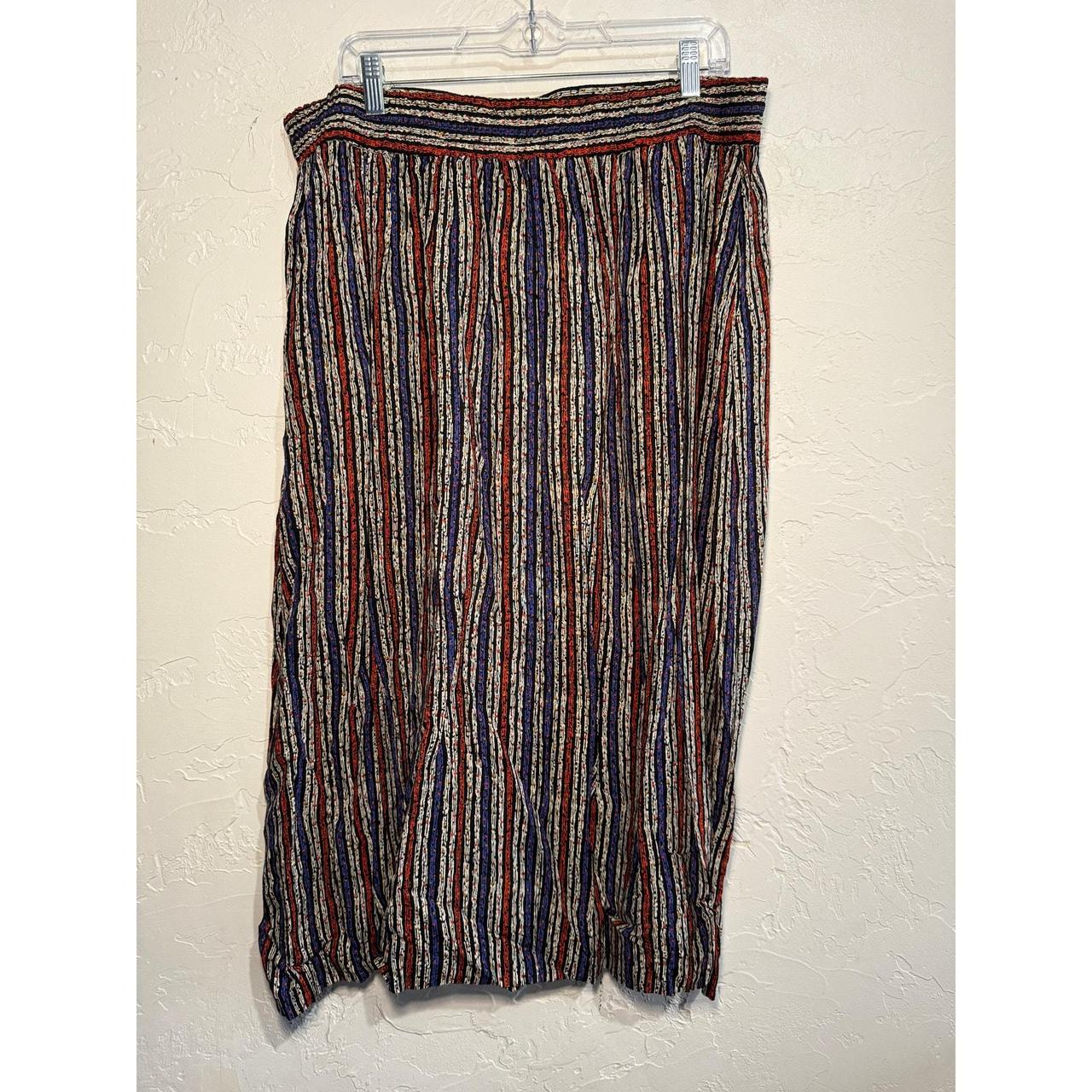 Maggie McNaughton Vintage Stripe Midi Skirt Pull On... | Depop