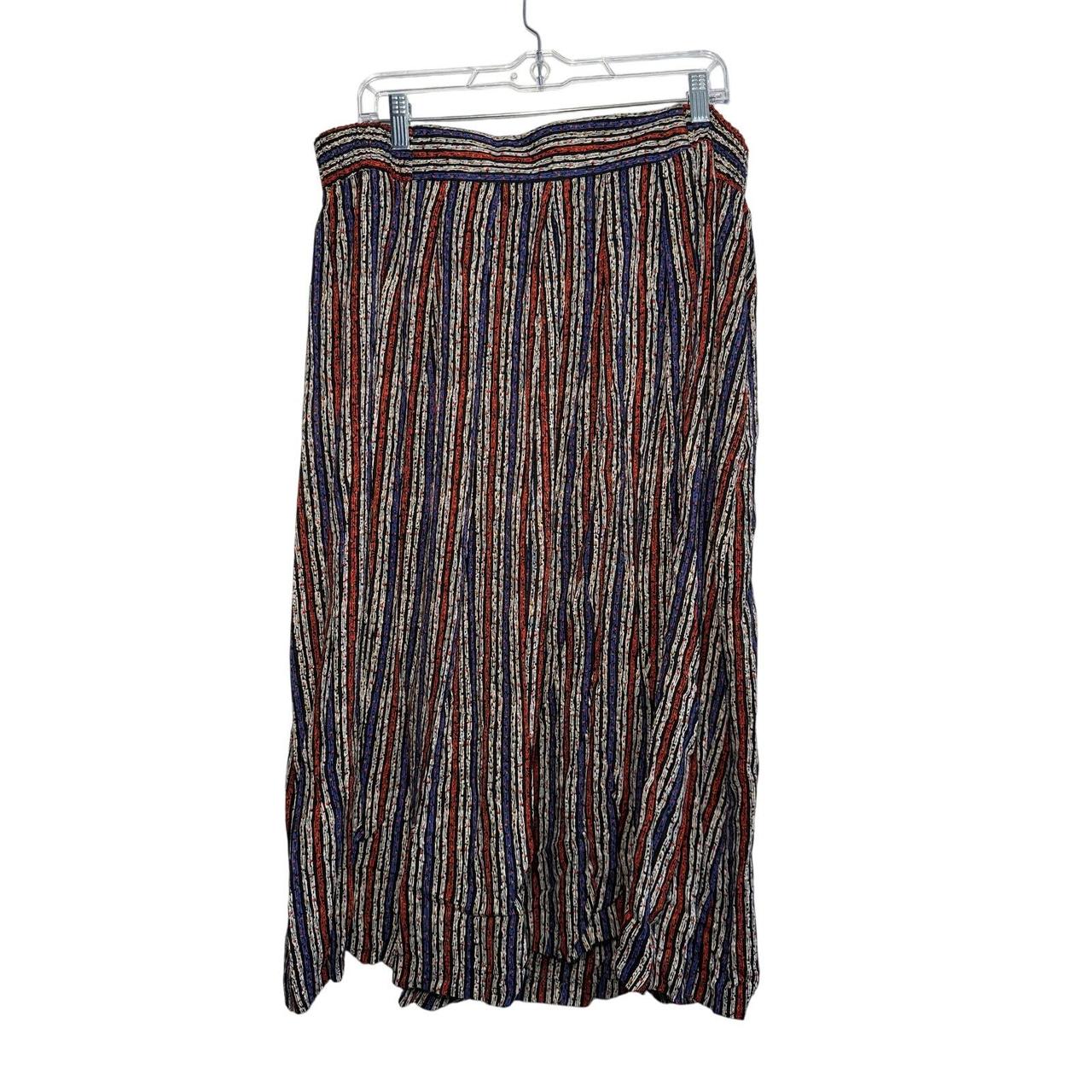 Maggie McNaughton Vintage Stripe Midi Skirt Pull On... | Depop