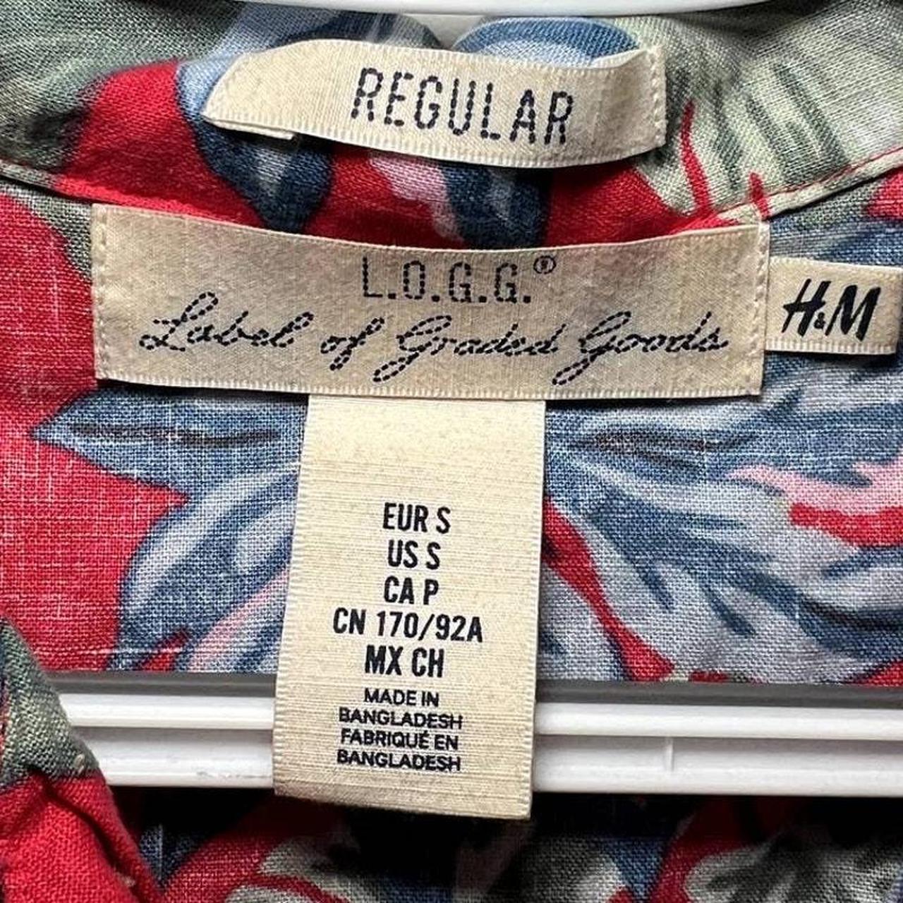 H&M label of graded goods regular floral button down... | Depop