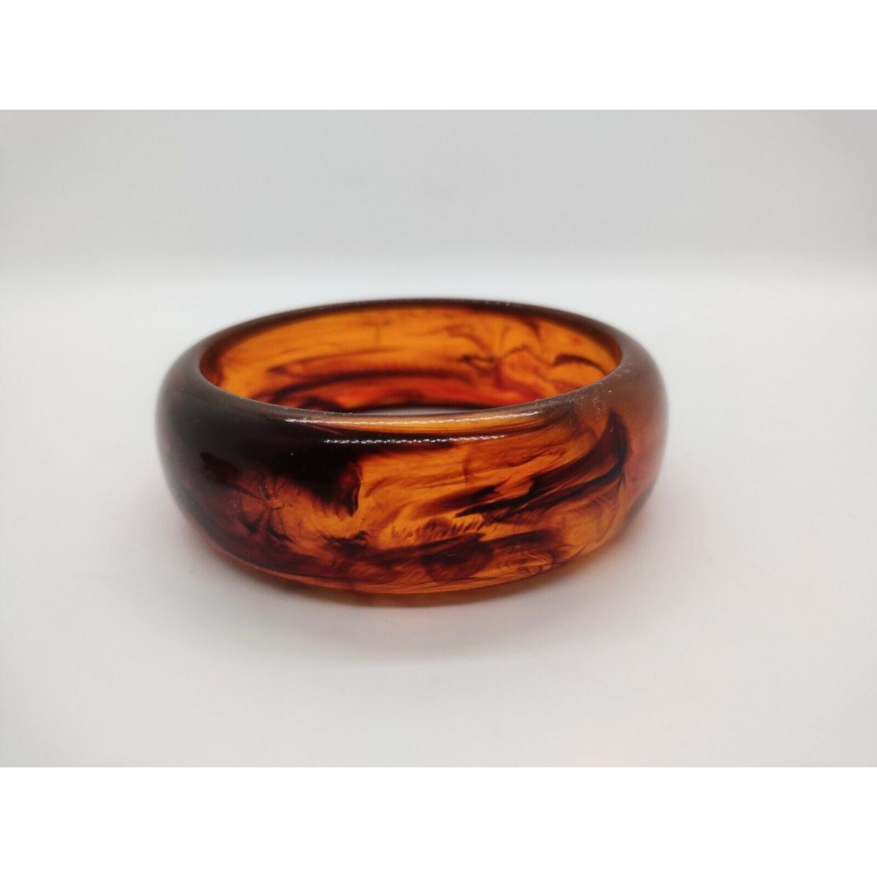 Vintage Amber Lucite Marbled Tortoise Earrings... - Depop