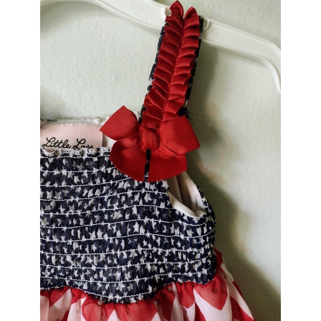 Little Lass Red and Navy Dress | Depop