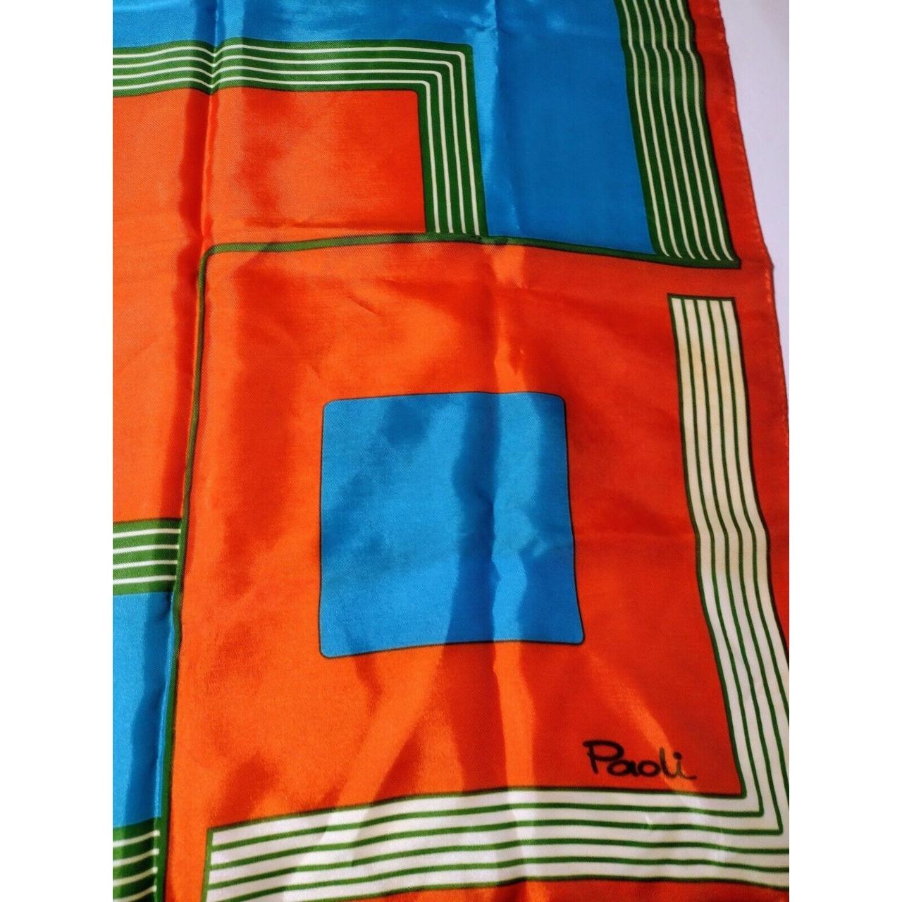 Vintage 60s Paoli Geometric Squares Scarf 23 x 23... - Depop