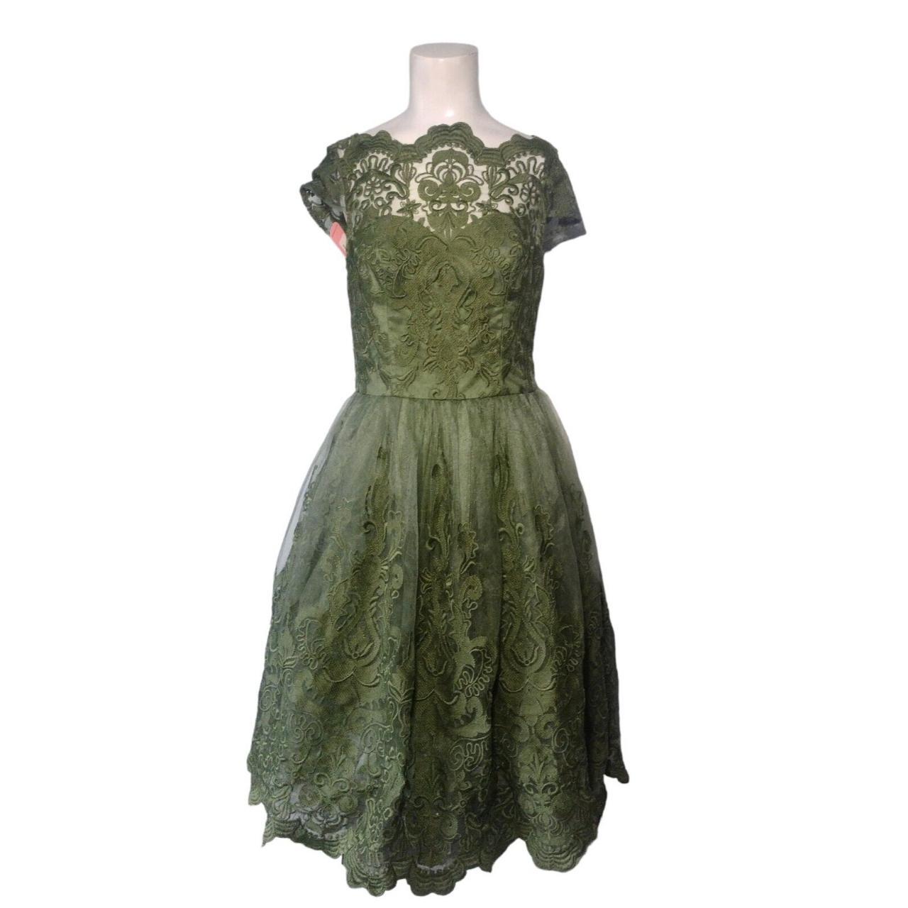 Chi Chi London Deborah Lace Overlay Crinoline Dress... - Depop