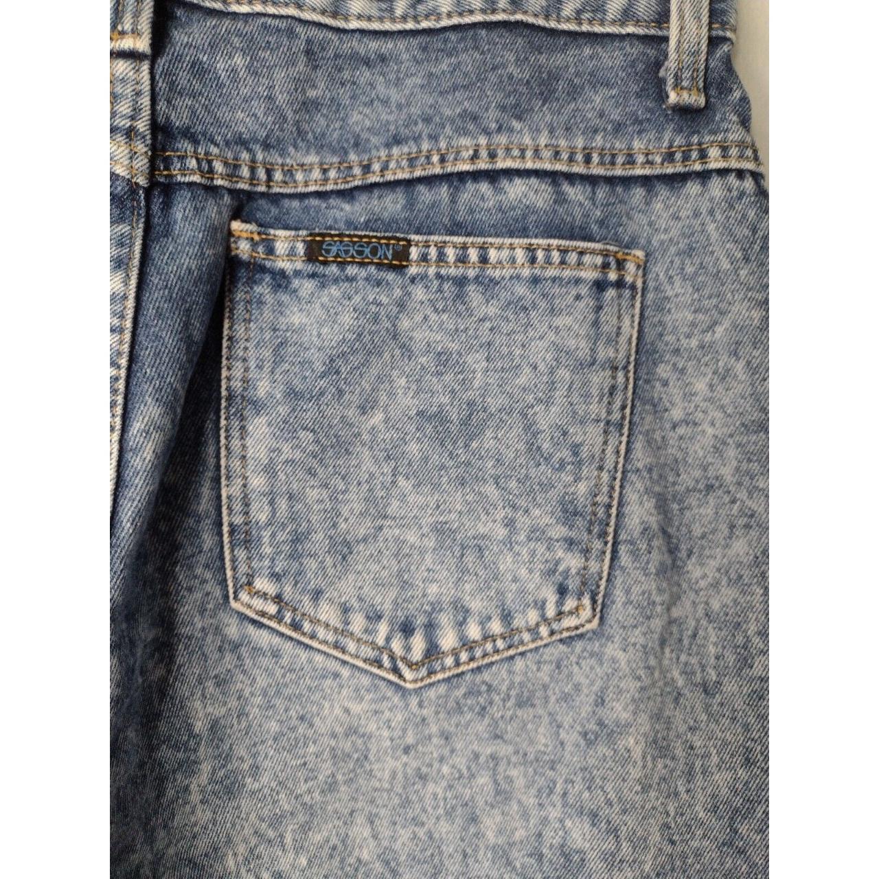 Vintage Sasson Acid Washed Tapered Mom Jeans Size 16... - Depop