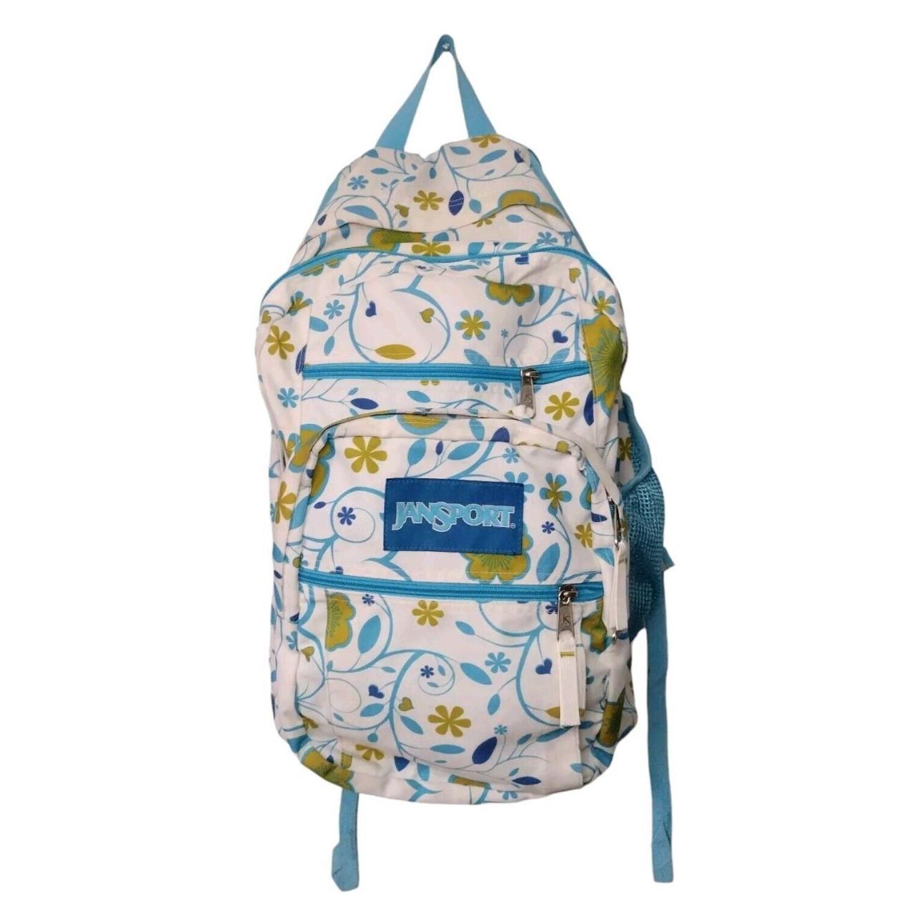 Jansport Big Student Backpack Turquoise Chartreuse... - Depop