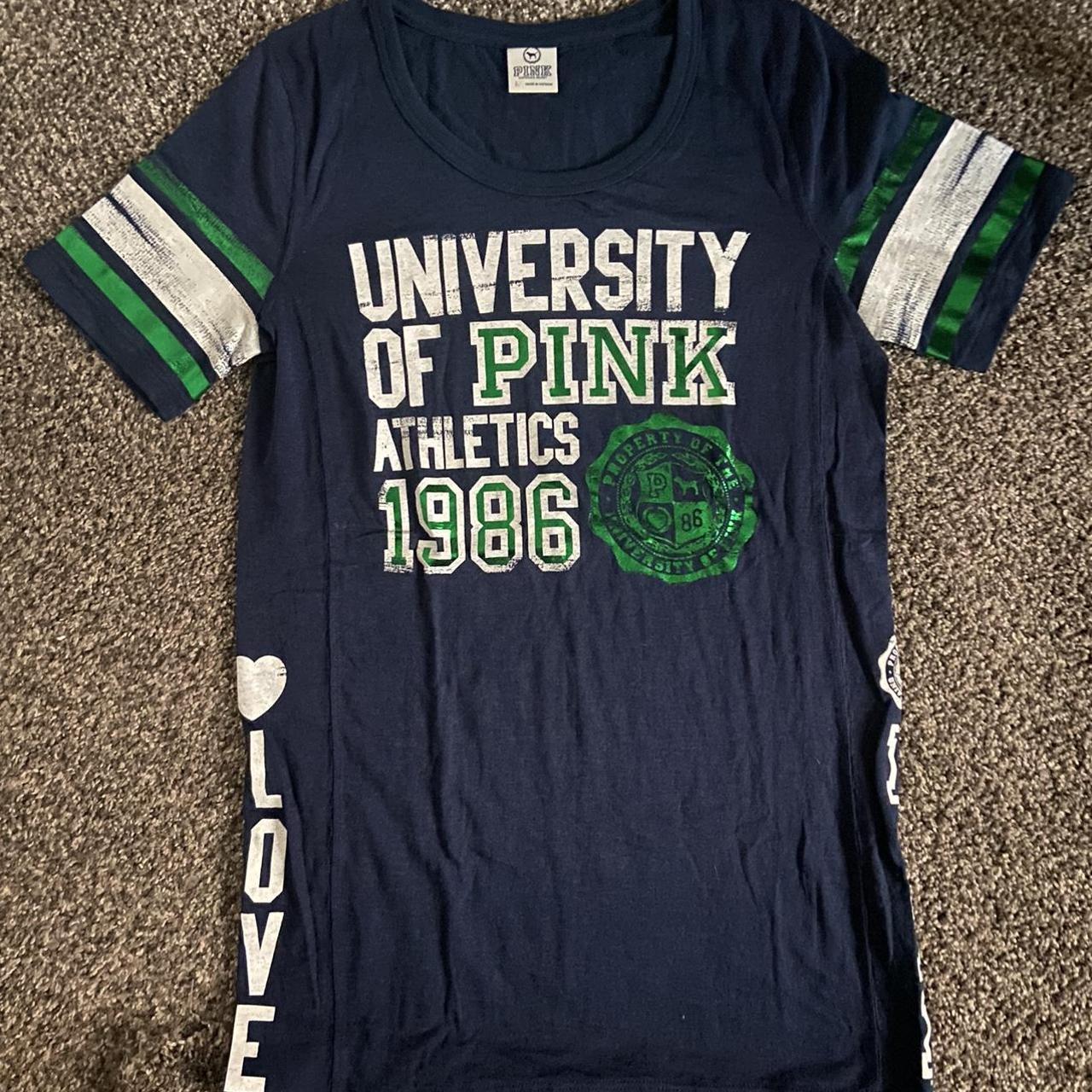 Victorias Secret University of Pink 1986 thin navy,... - Depop