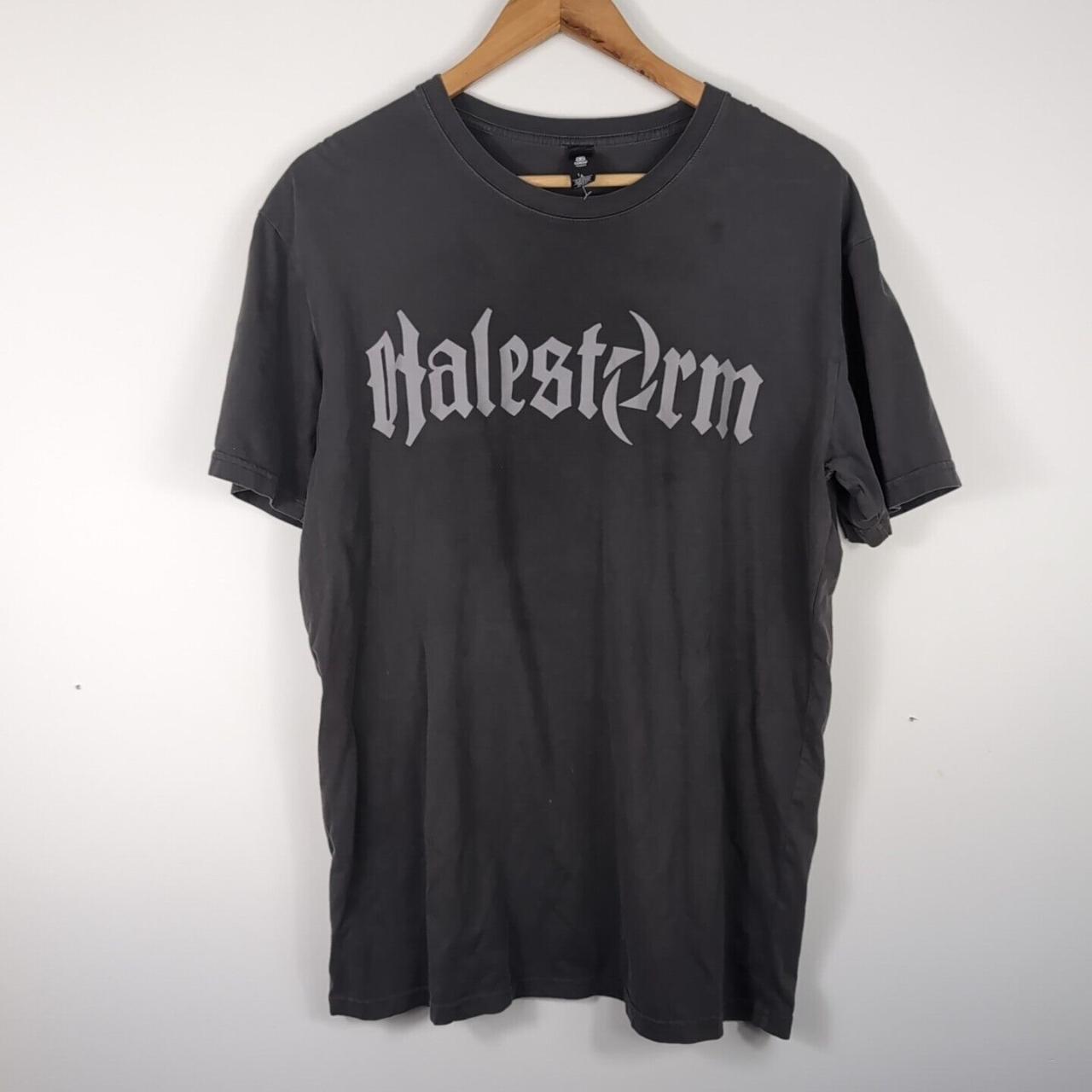 Halestorm Band Large Black Logo Music T Shirt 78cm... | Depop
