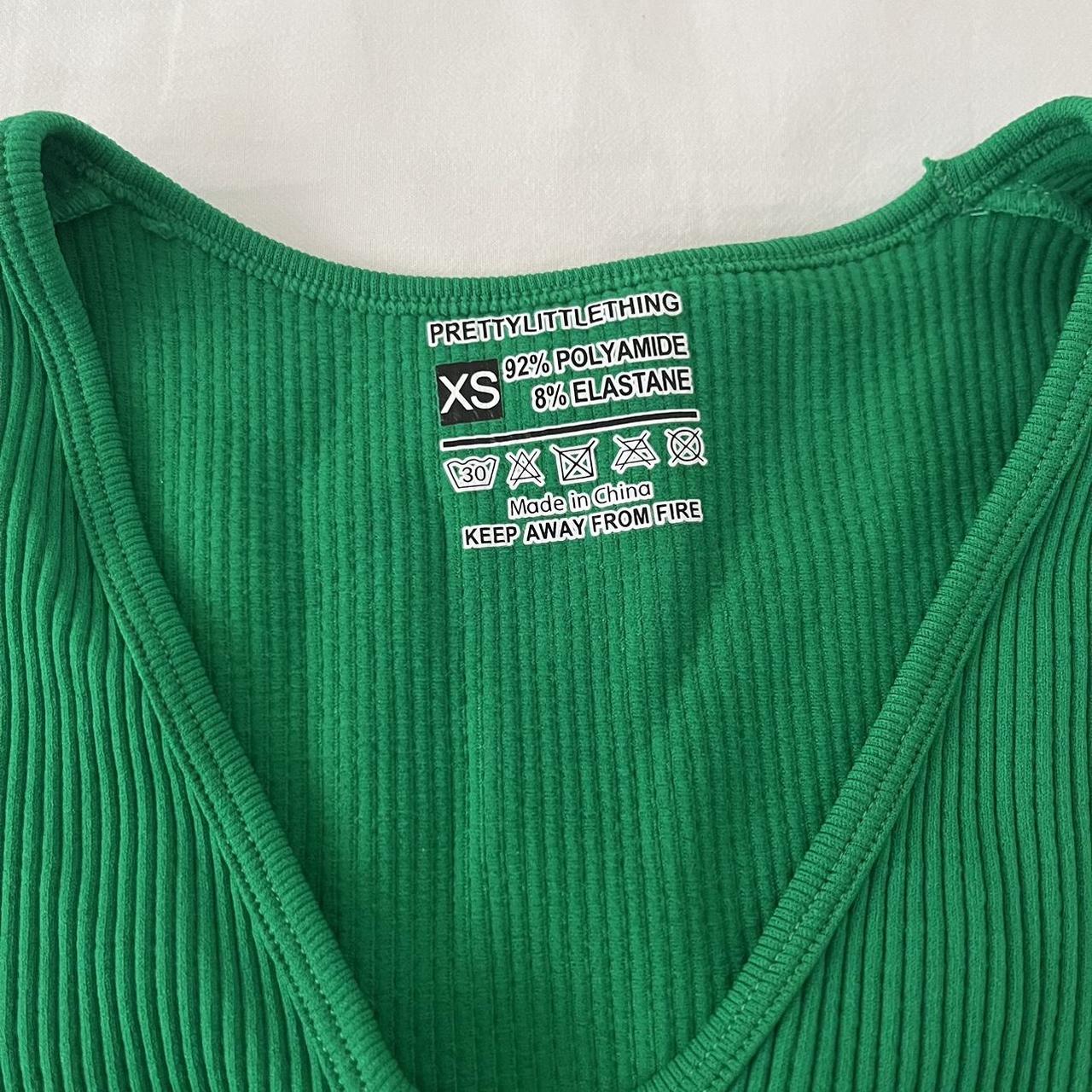 PLT ribbed green crop top never worn just tried... | Depop