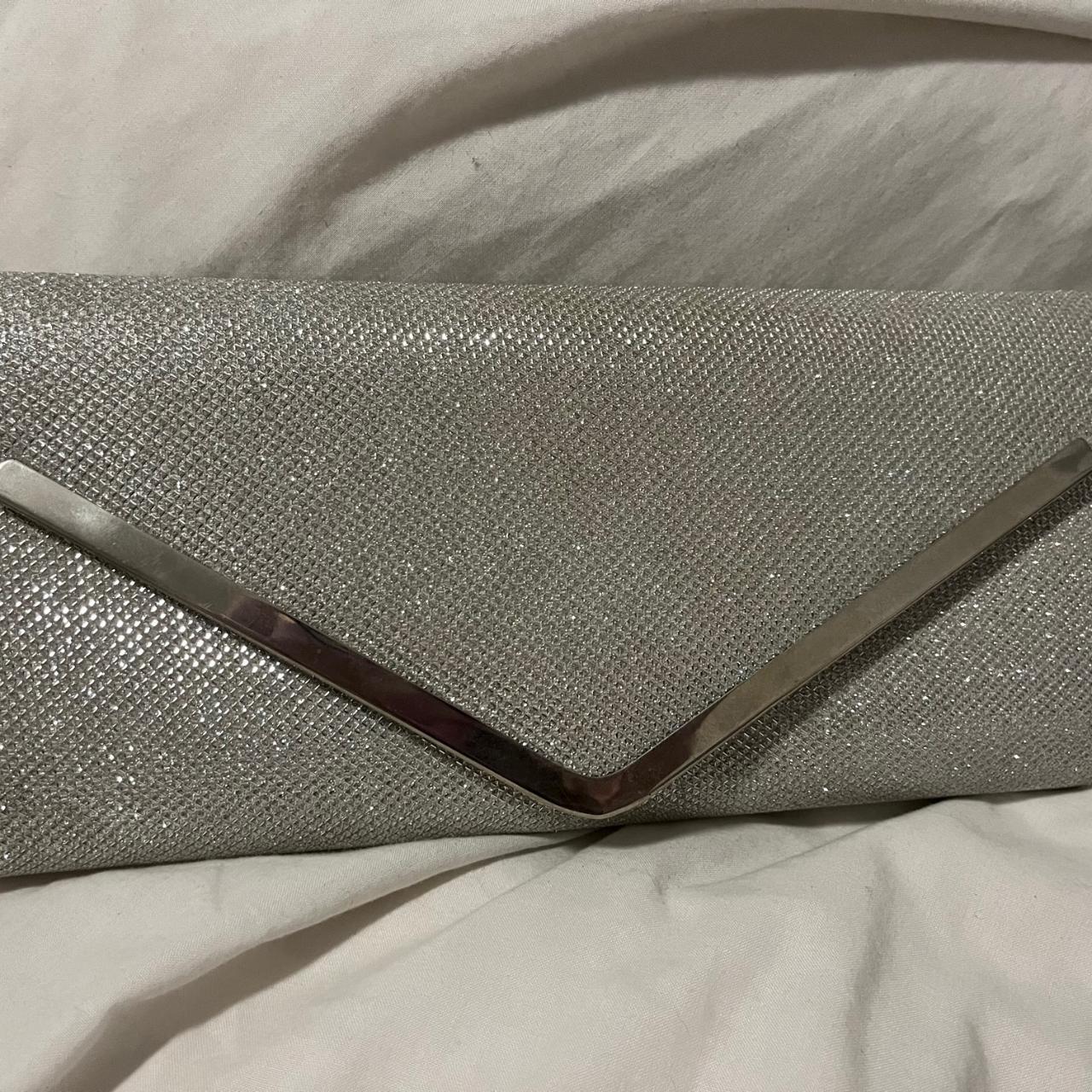 Ruby and Kit silver clutch. Used once for formal... - Depop