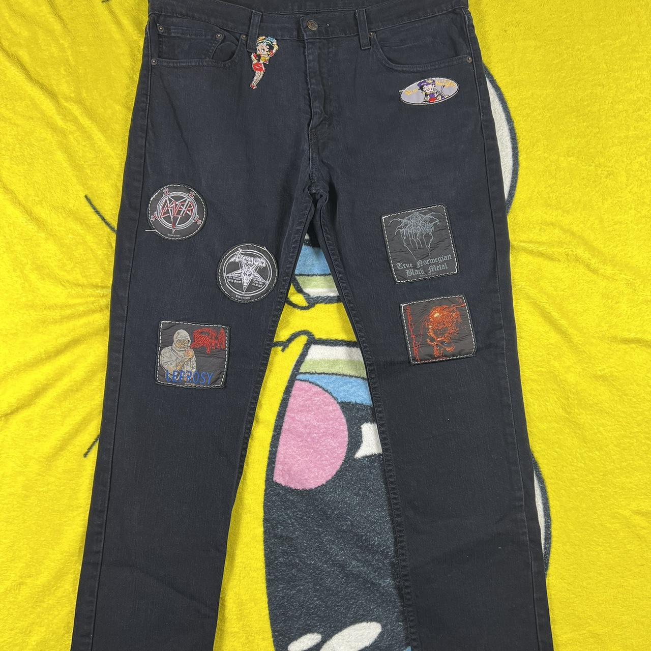 Custom Levi Jean Bandcartoon Patches Size Depop