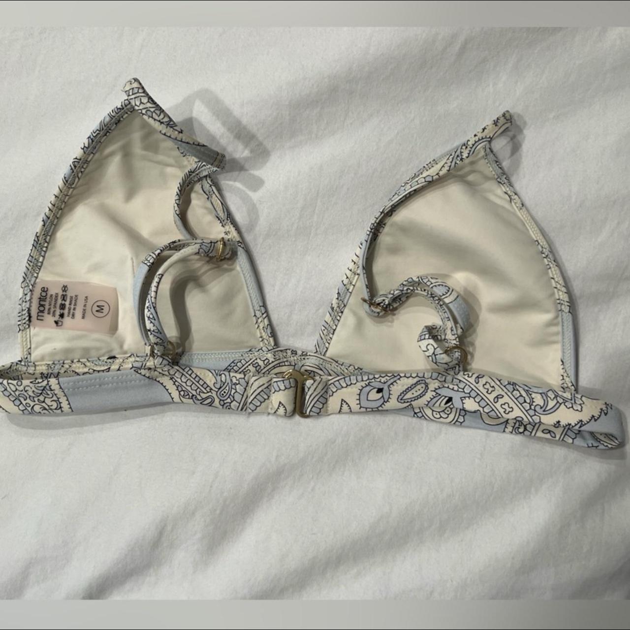 Montce Swim Hunter triangle top in blue paisley.... - Depop