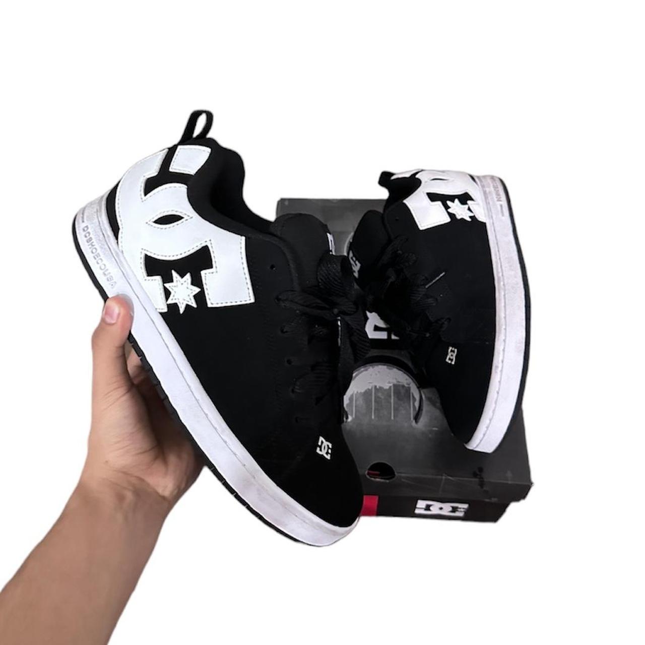 DC shoes Black white dc shoes Size- 9 Sold out... - Depop