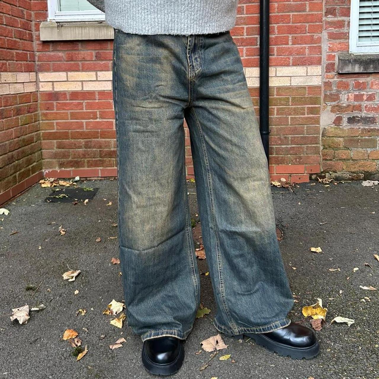 Men’s blue faded jeans with rusted tint fade Brand... - Depop