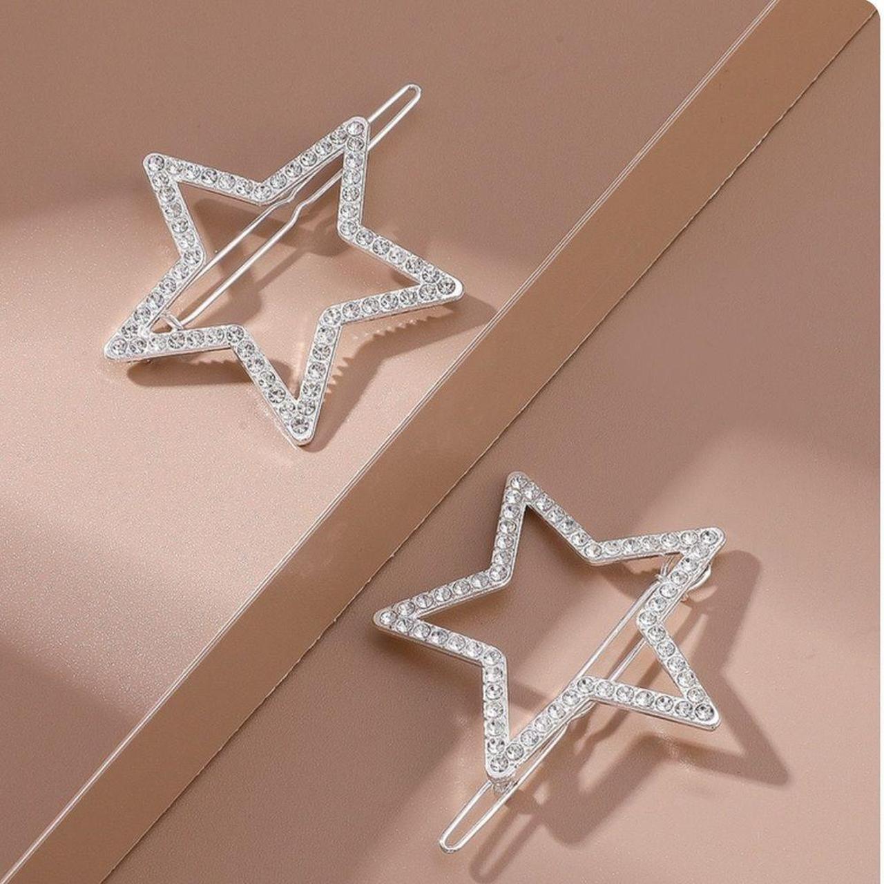 Gorgeous new Star silver barrettes with rhinestones... - Depop