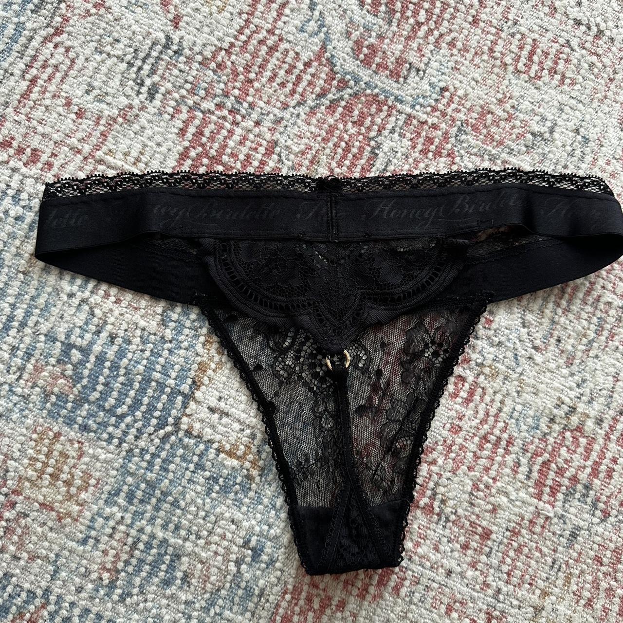 Honey Birdette Sofia thong in black size xs in... - Depop