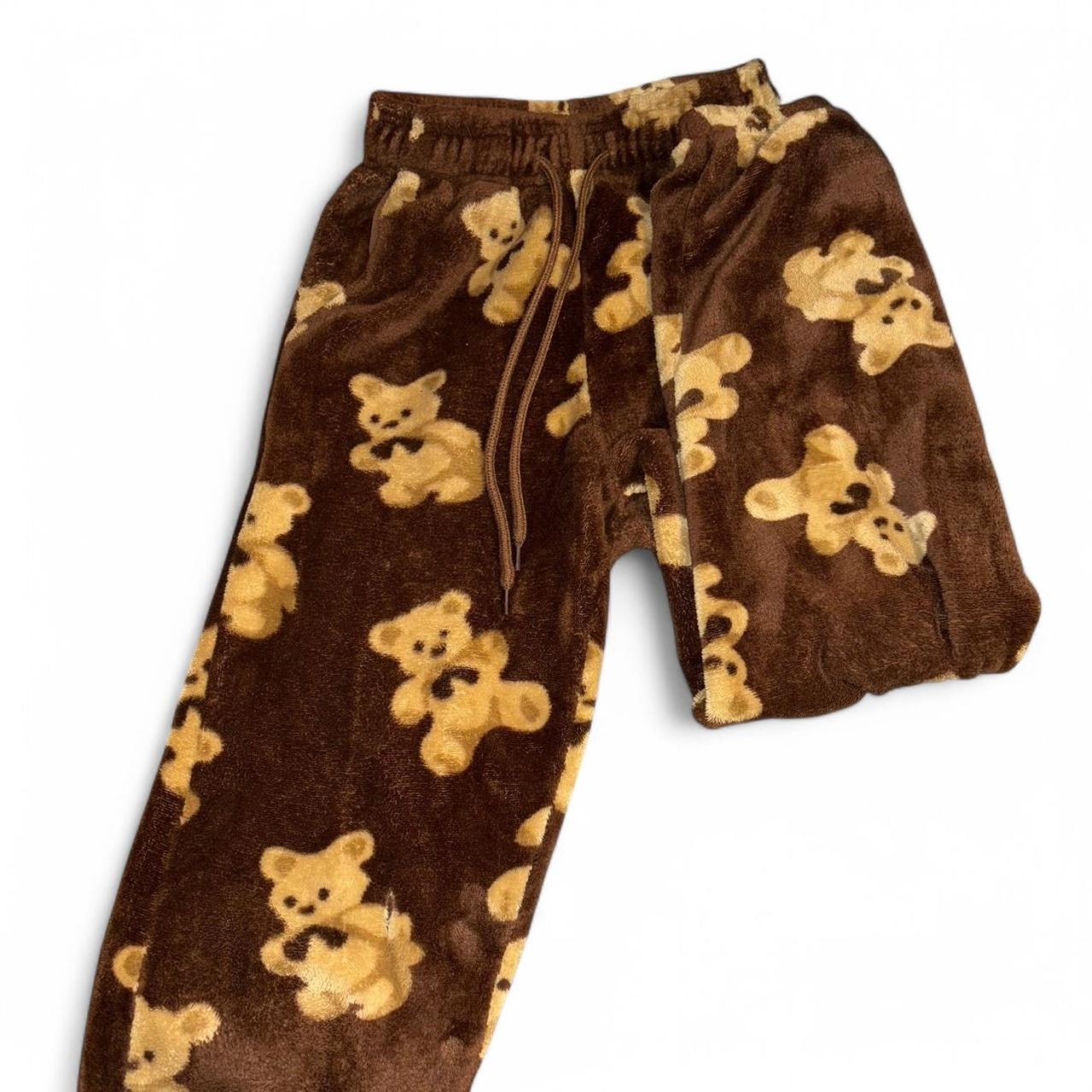 SUPER fuzzy and adorable teddy bear pajama pants..... | Depop