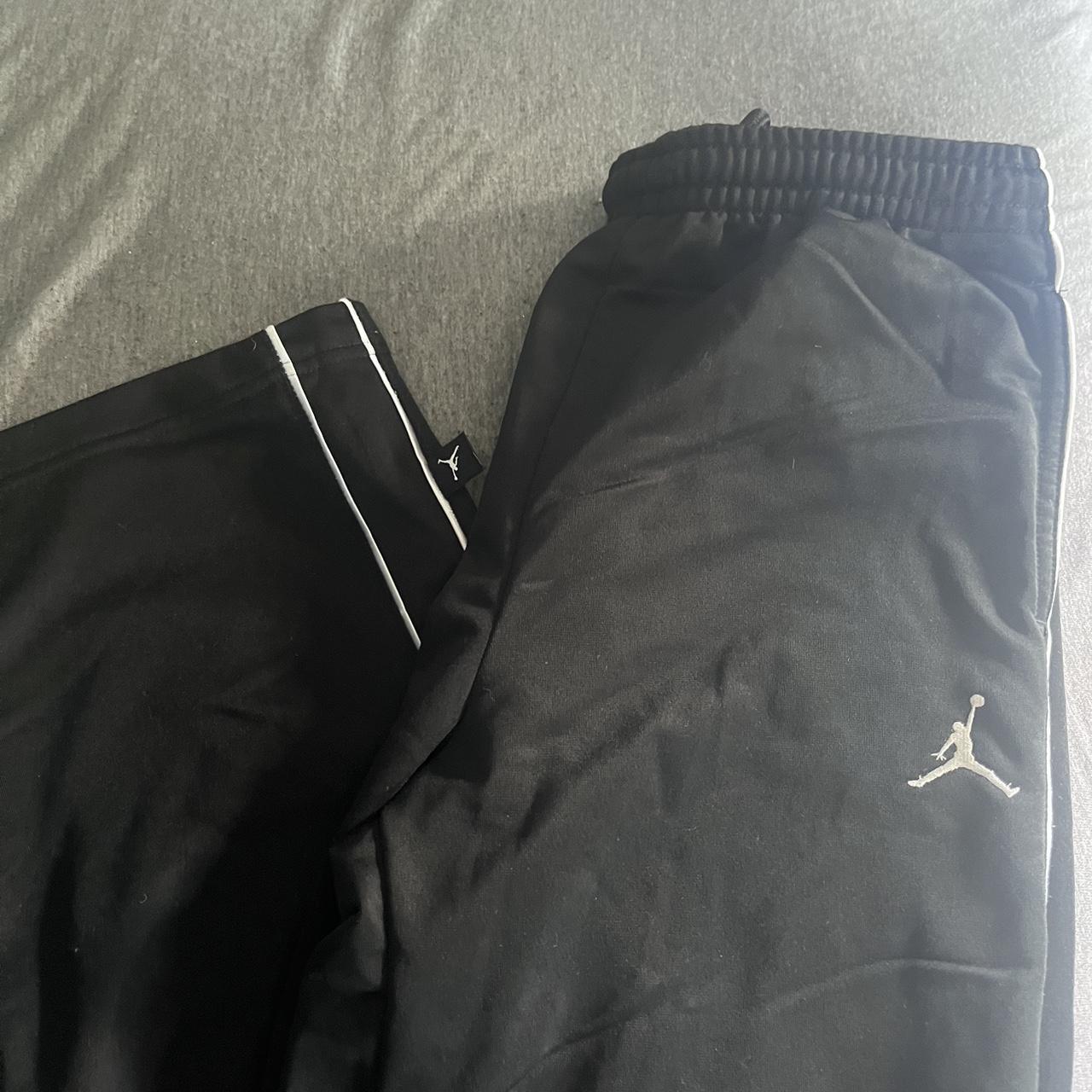 thrifted black air jordan pants, youth size... - Depop