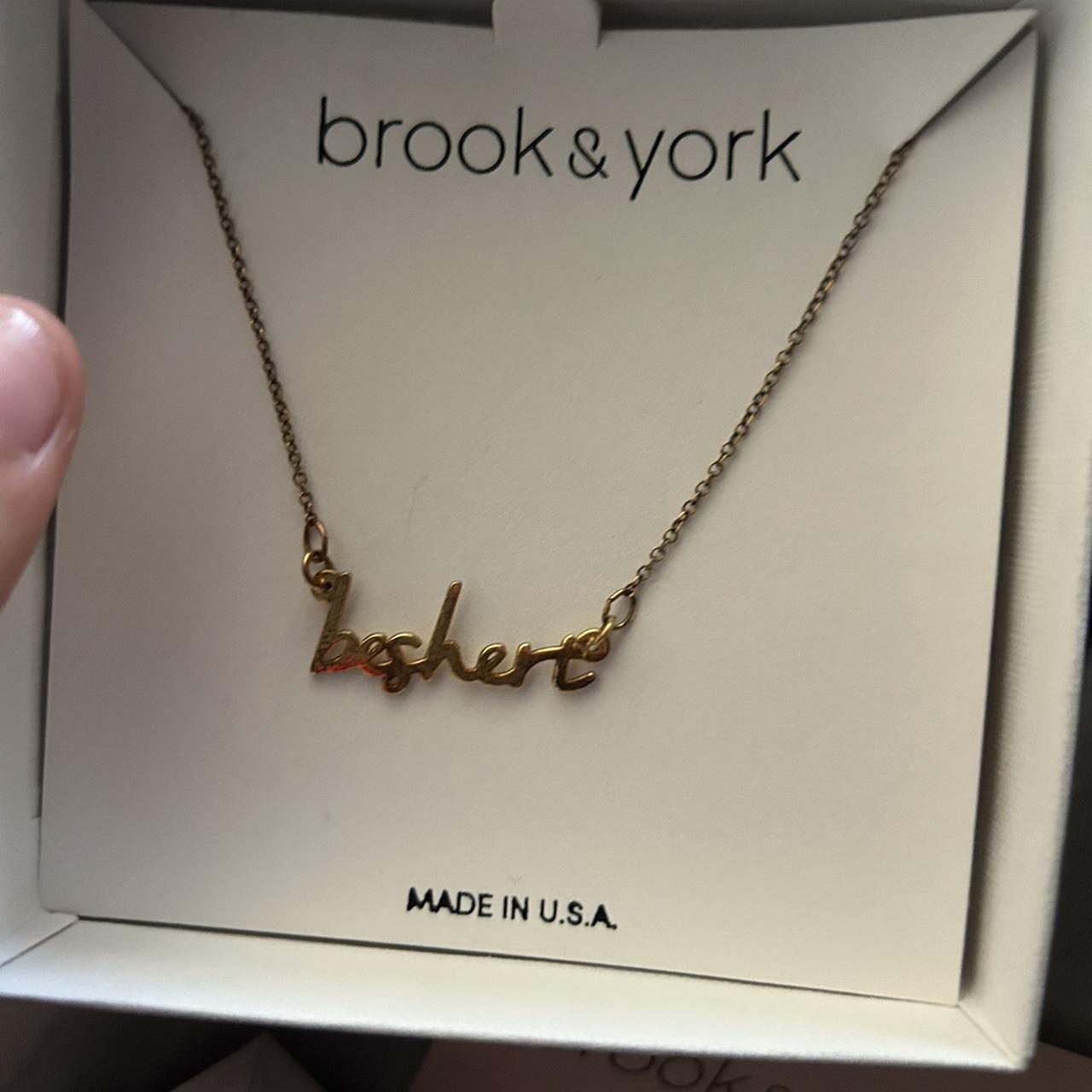 Brook & York Gold Nameplate Necklace Beshert -... - Depop