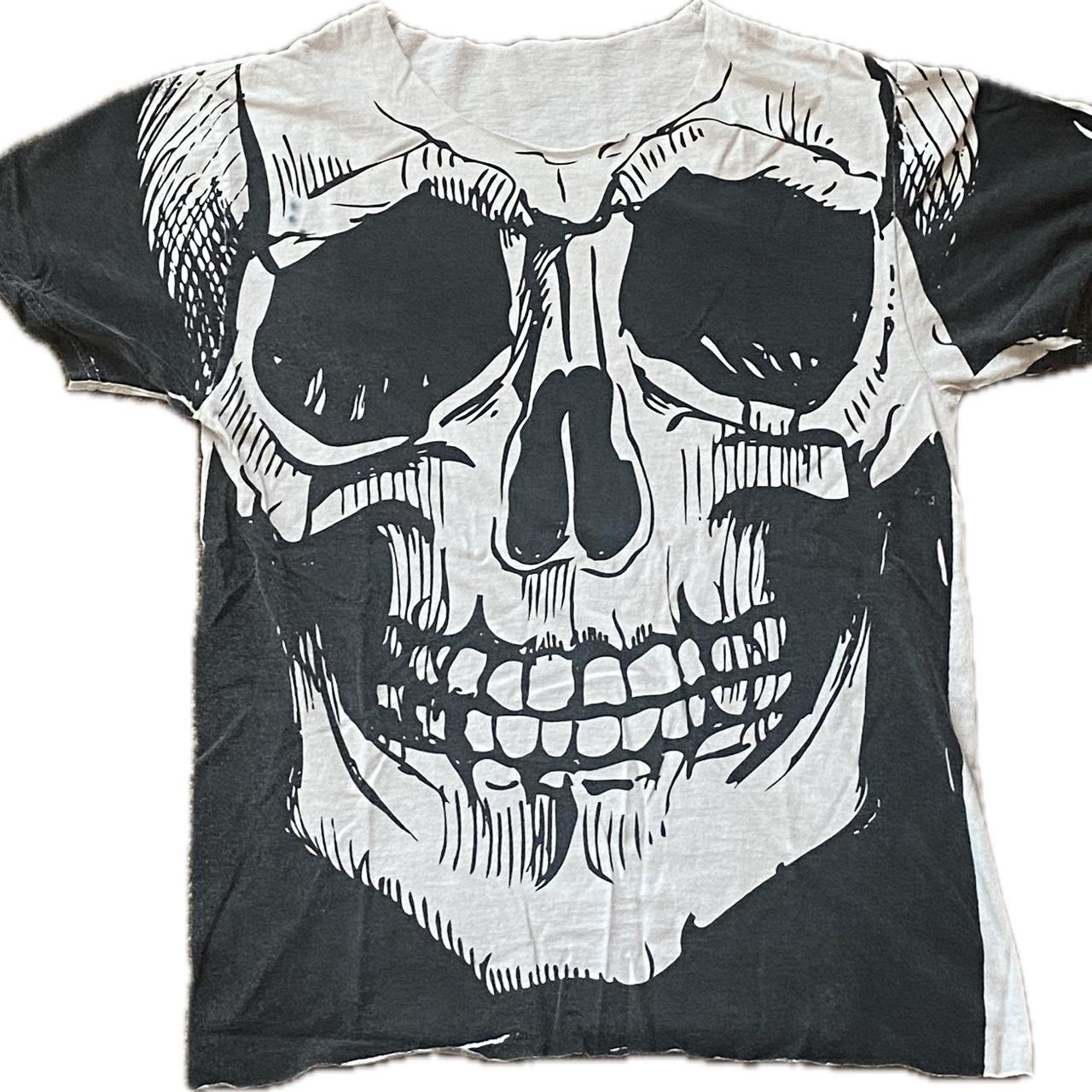 Large/full graphic Skull shirt cropped and cut... - Depop