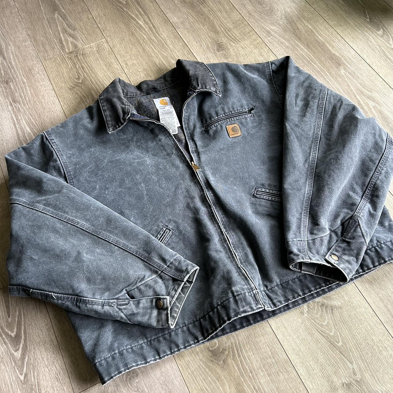vintage carhartt detroit jacket. insane fading. fits... - Depop