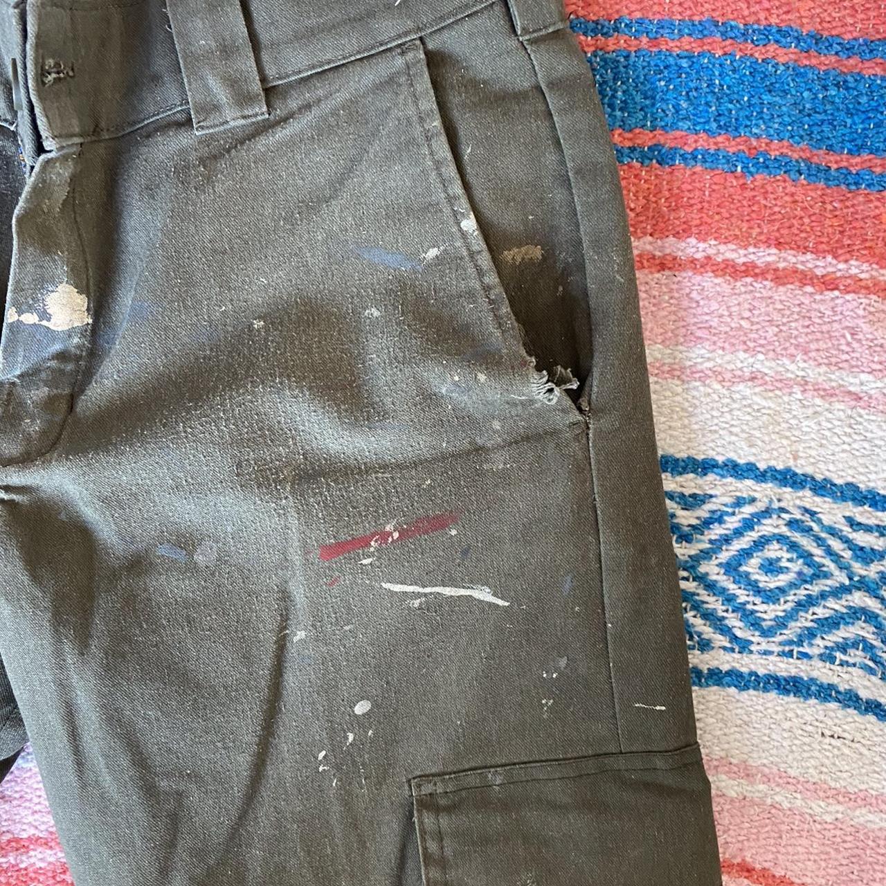Dickies Khaki Work Pants Heavily Used Tears Rips On Depop