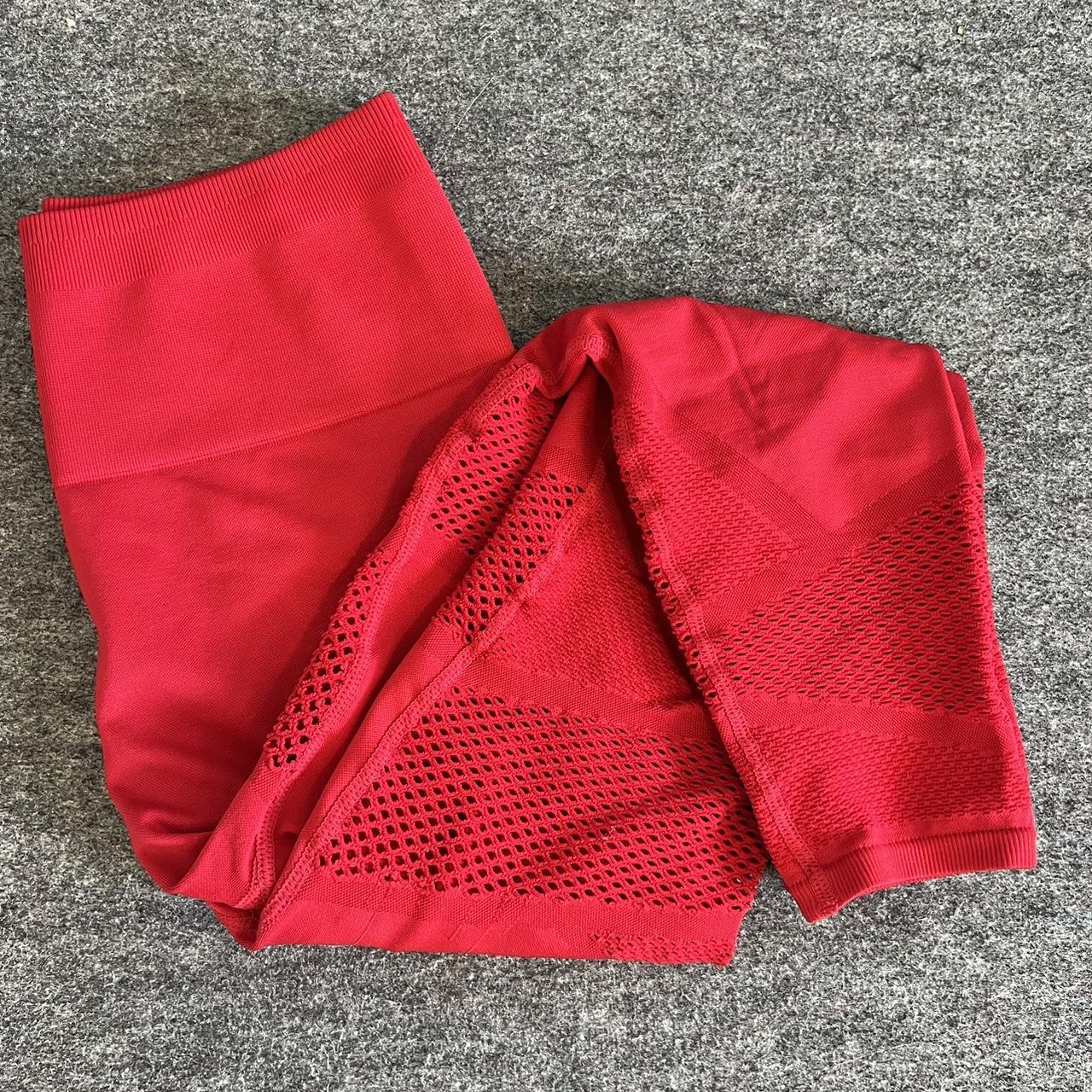 Fabletics Women's Red Leggings | Depop
