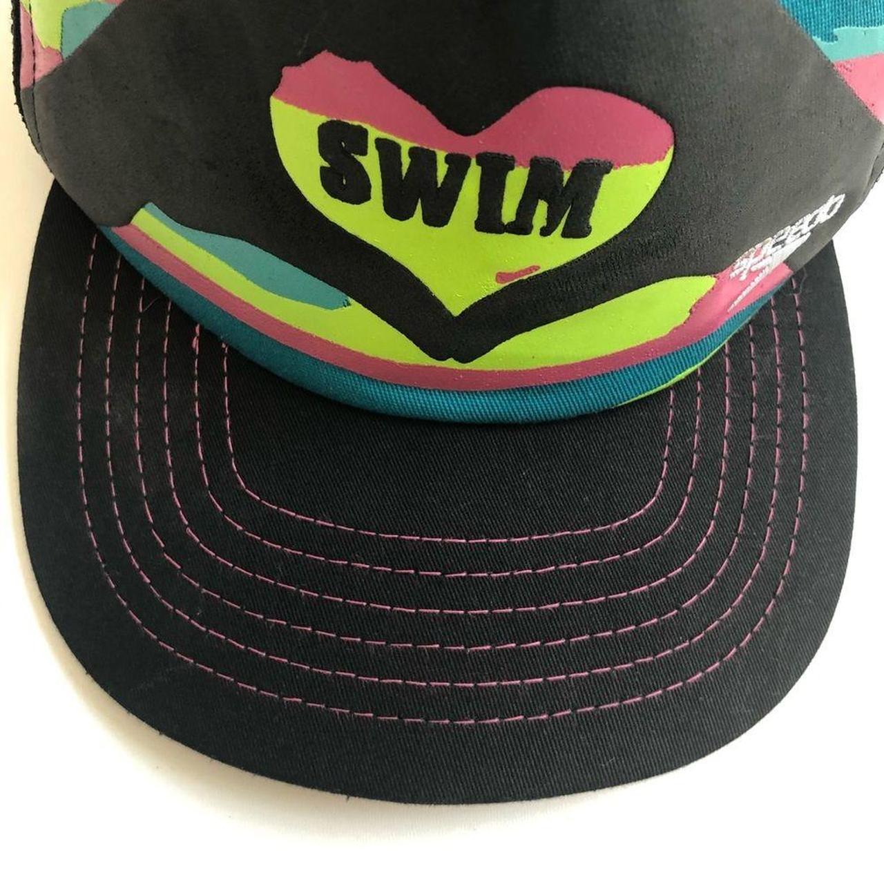 Vintage Speedo Hat Trucker Heart Swim Graphic Neon... | Depop