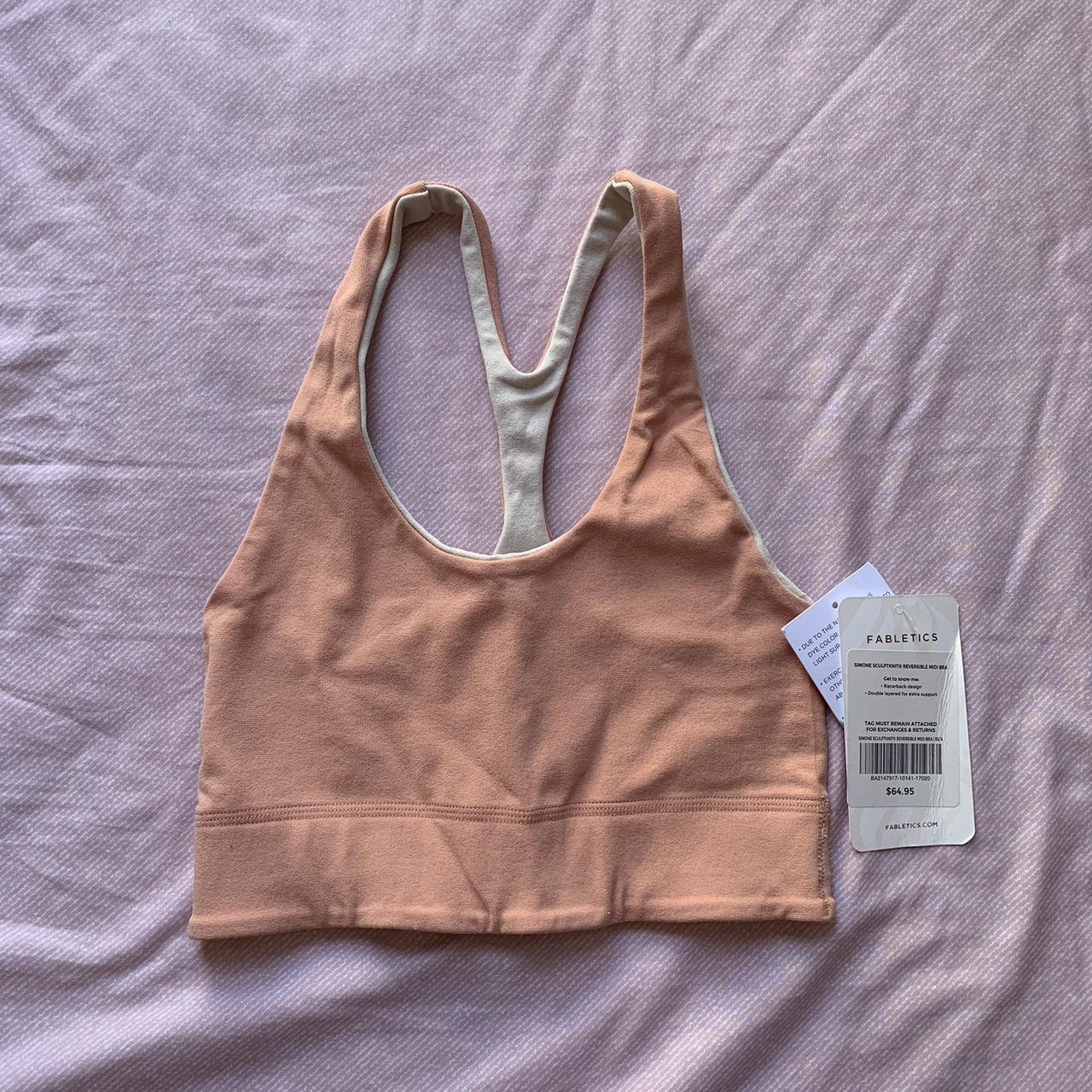 Fabletics Women's Tan and Orange Vest | Depop
