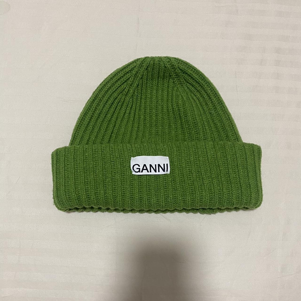 Green Ganni wool beanie. In amazing condition-... - Depop