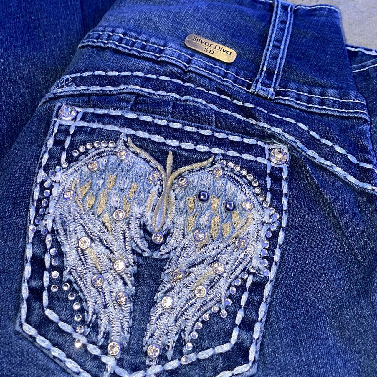 Silver Diva BootCut Jeans - Depop