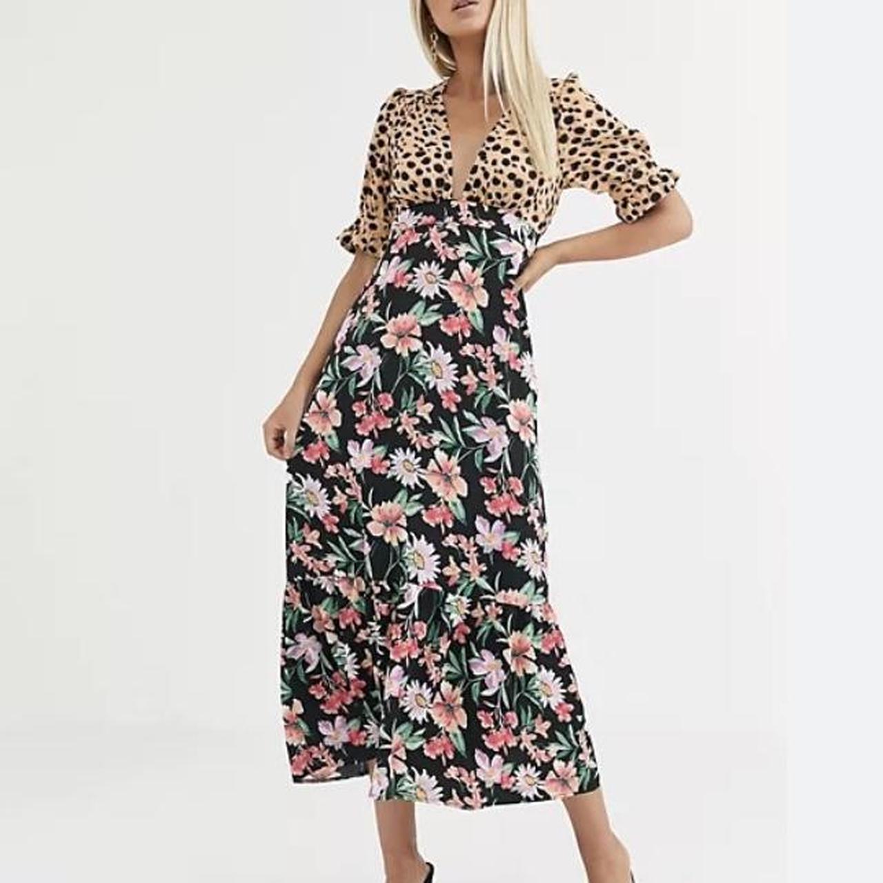 ASOS dress featuring stunning mixed patterns. Worn... - Depop