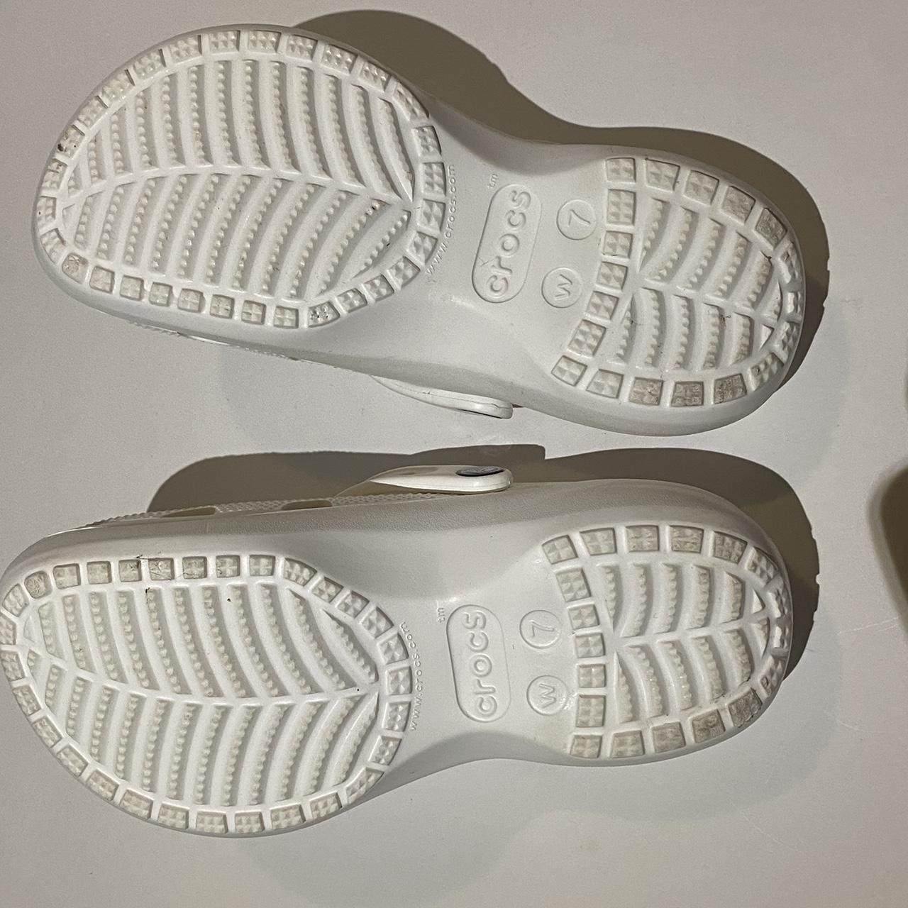White platform crocs, in good condition only used... - Depop