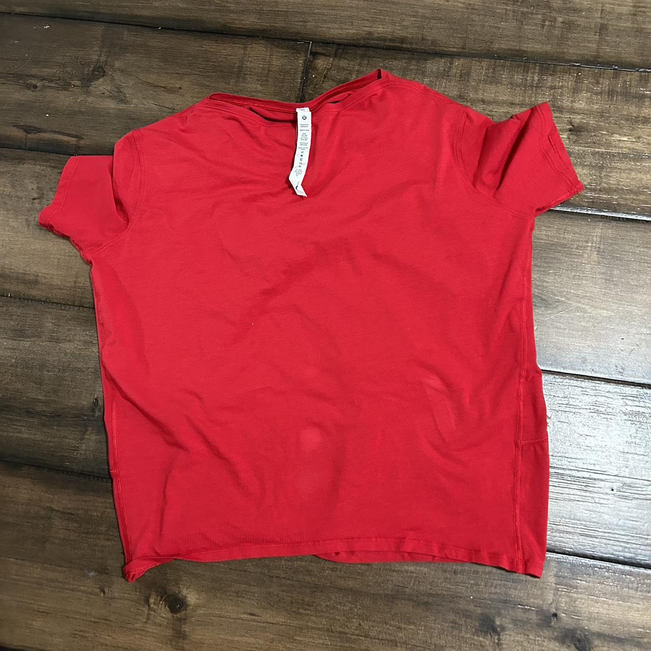 Size 2 red lululemon shirt! #lululemon - Depop