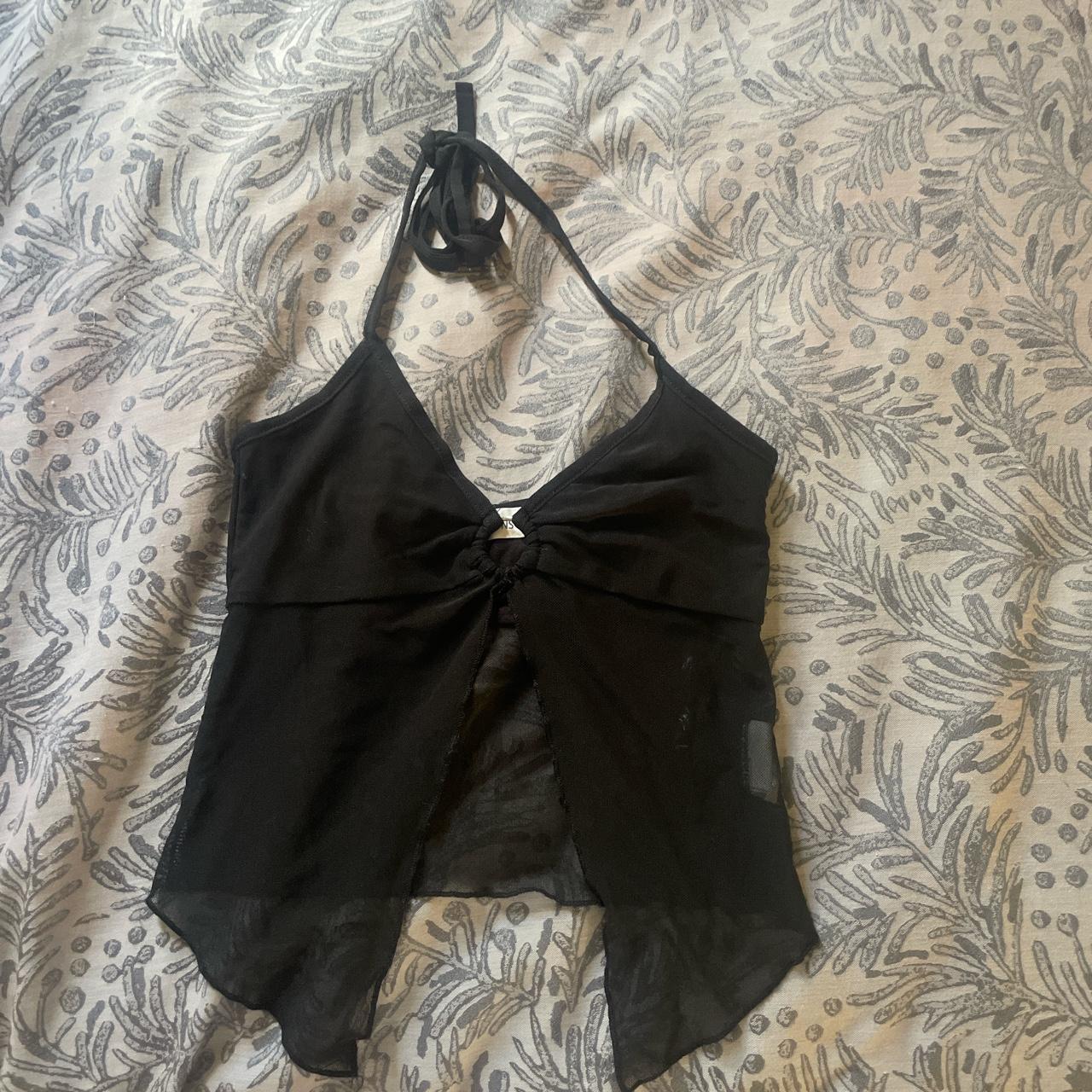 glassons mesh halter neck top size xs would fit size... - Depop