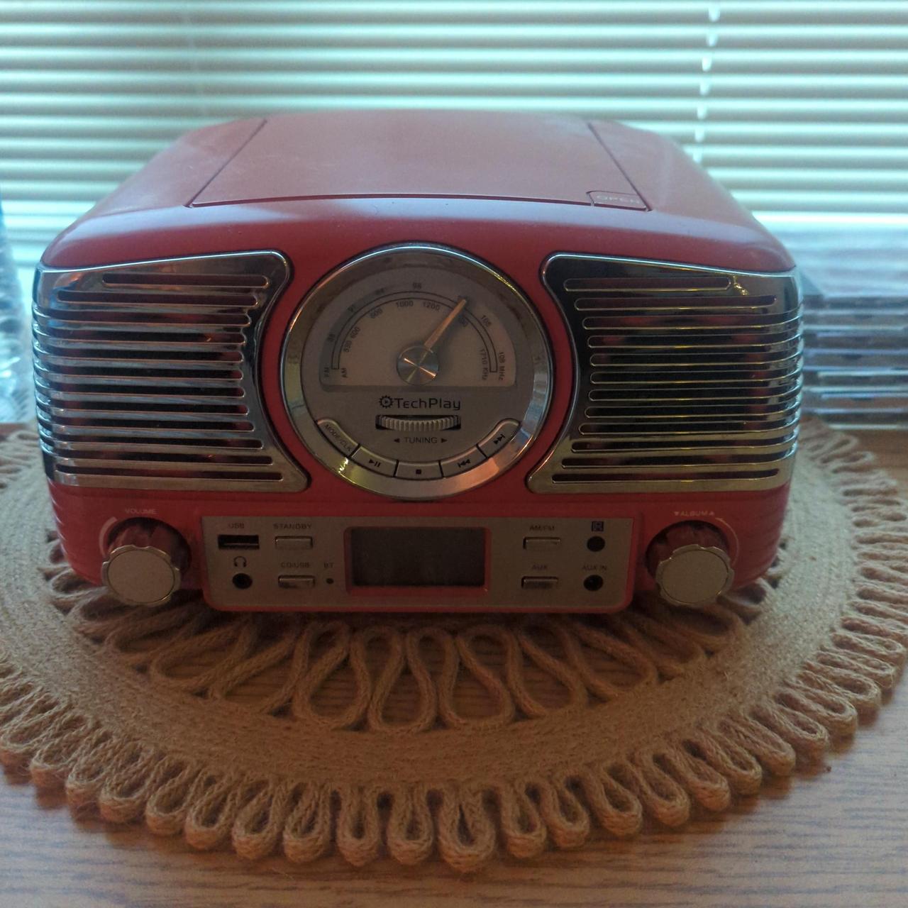 Retro red CD player Needs a charger, haven't used... - Depop