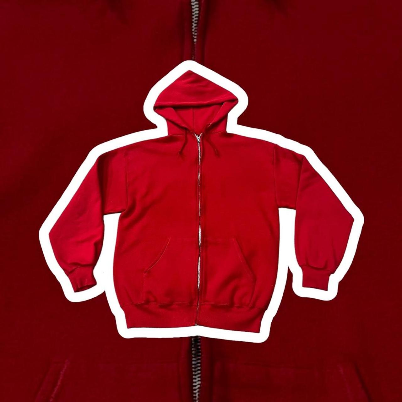 Vintage 80s 90s Red Full Zip Jacket Made in the USA... - Depop