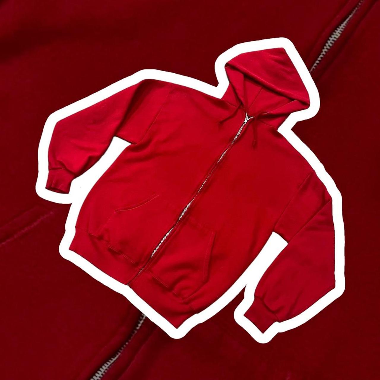 Vintage 80s 90s Red Full Zip Jacket Made in the USA... - Depop