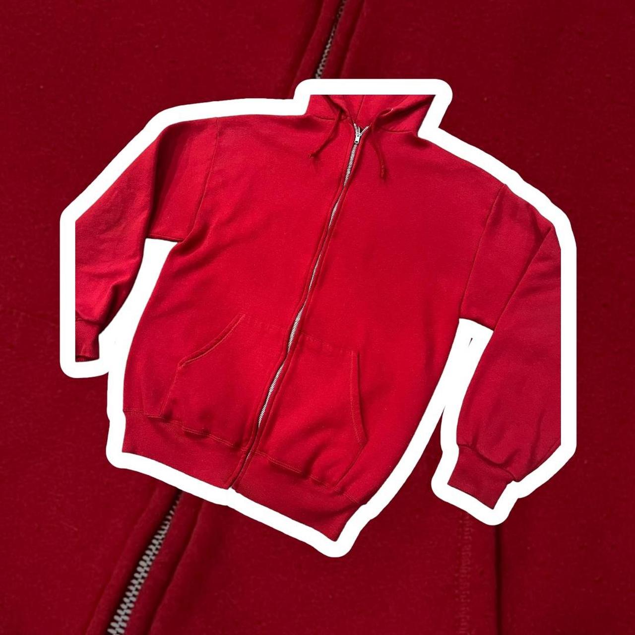 Vintage 80s 90s Red Full Zip Jacket Made in the USA... - Depop