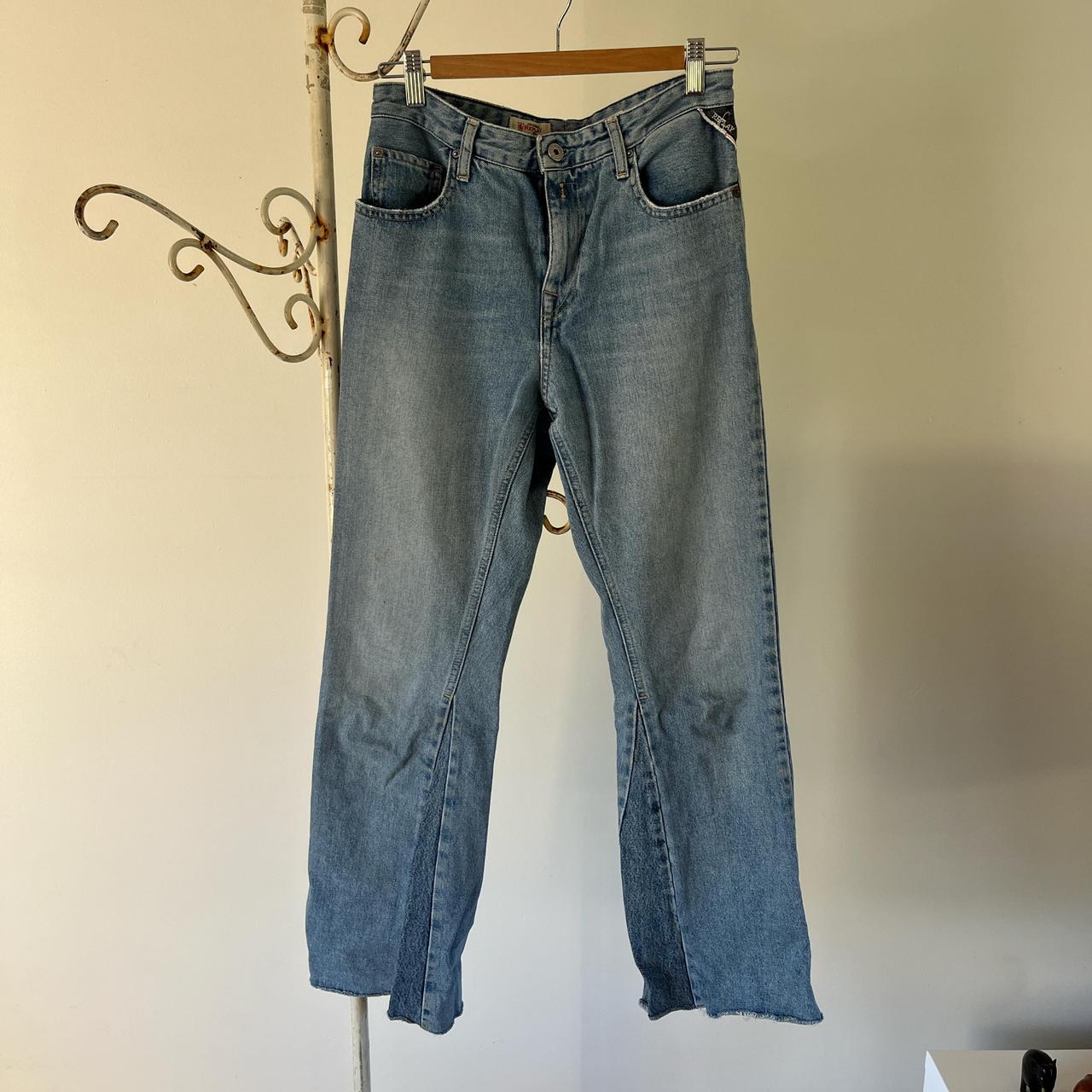 Replay jeans Size 10/28 Flared with seam detail High... - Depop