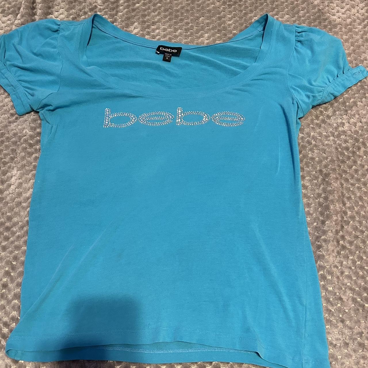 Blue 2000s style Bebe shirt size medium / fits... - Depop