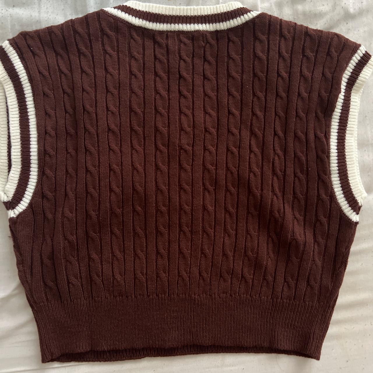 Shein Brown Knit Sweater Vest #shein #knitvests... - Depop