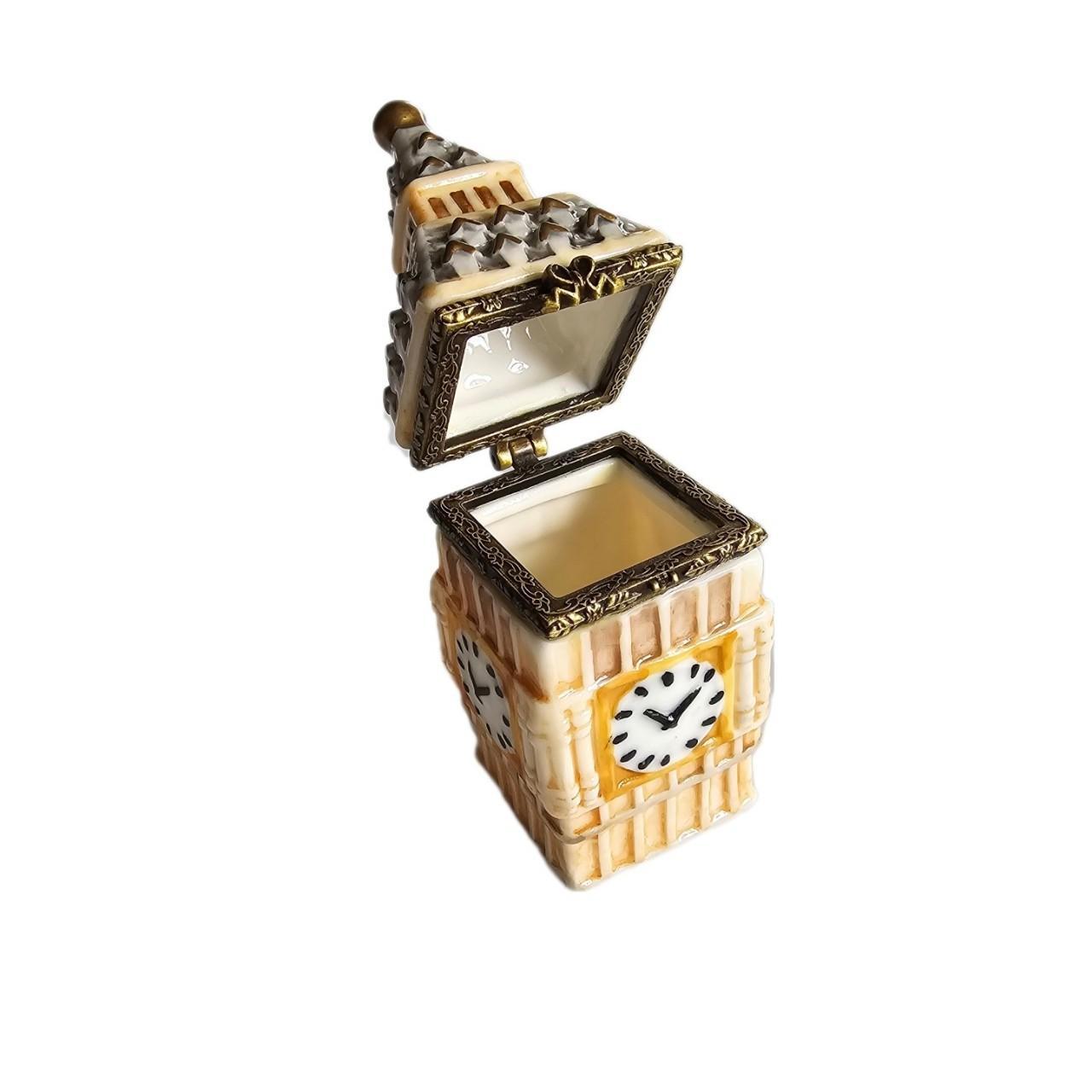 Hinged Tower Trinket Box Clock Building Container... - Depop