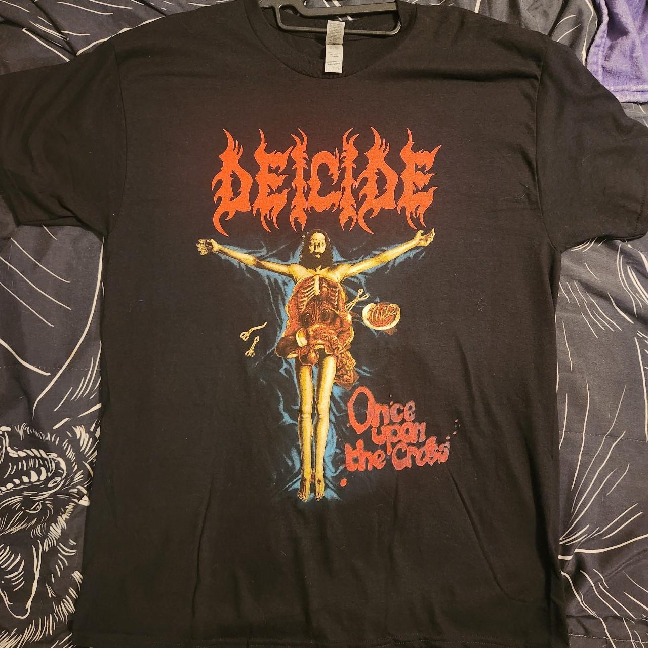 Deicide- once upon a cross Tee worn once I'm not... - Depop