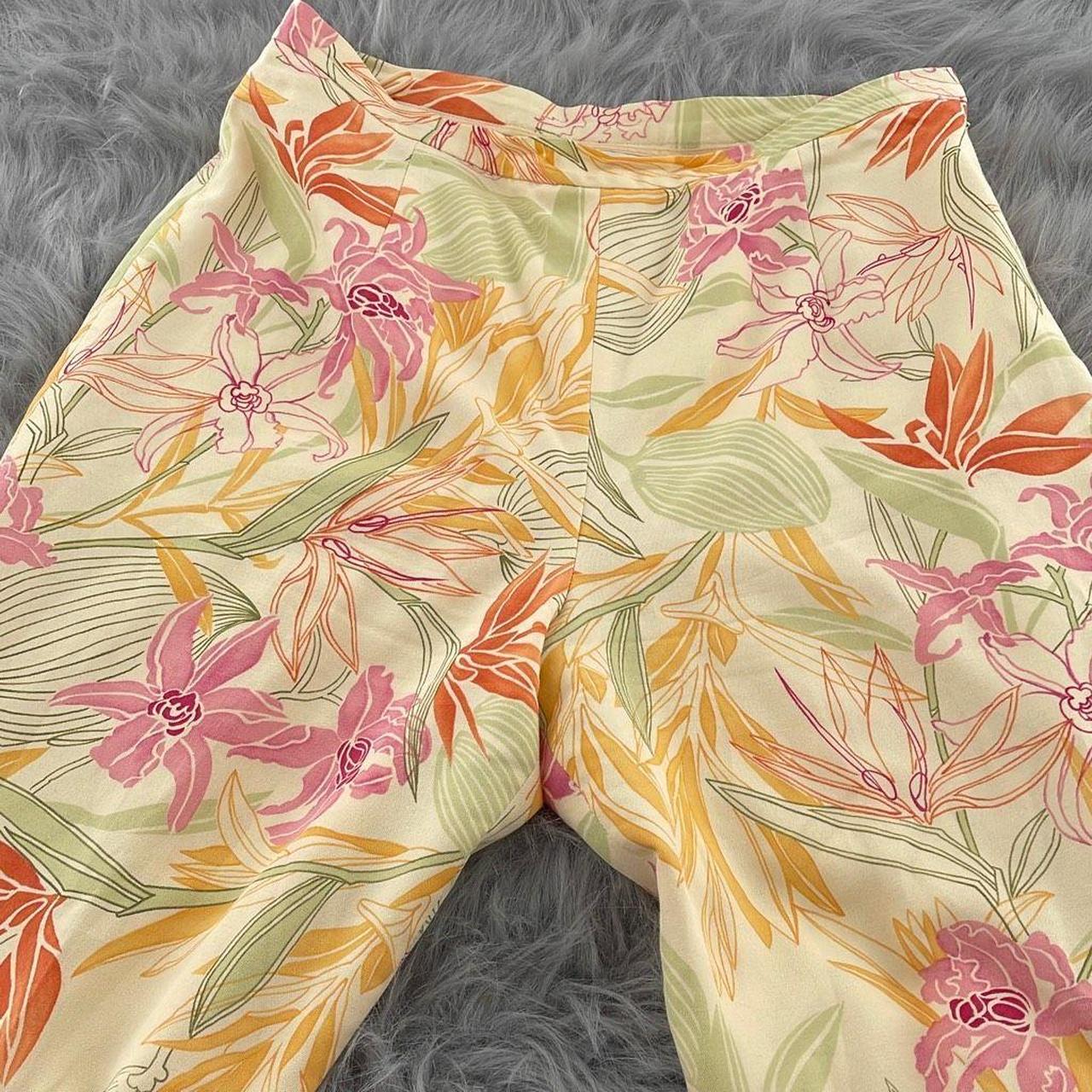 Talbots size 12 silk cotton lined floral pants.... - Depop