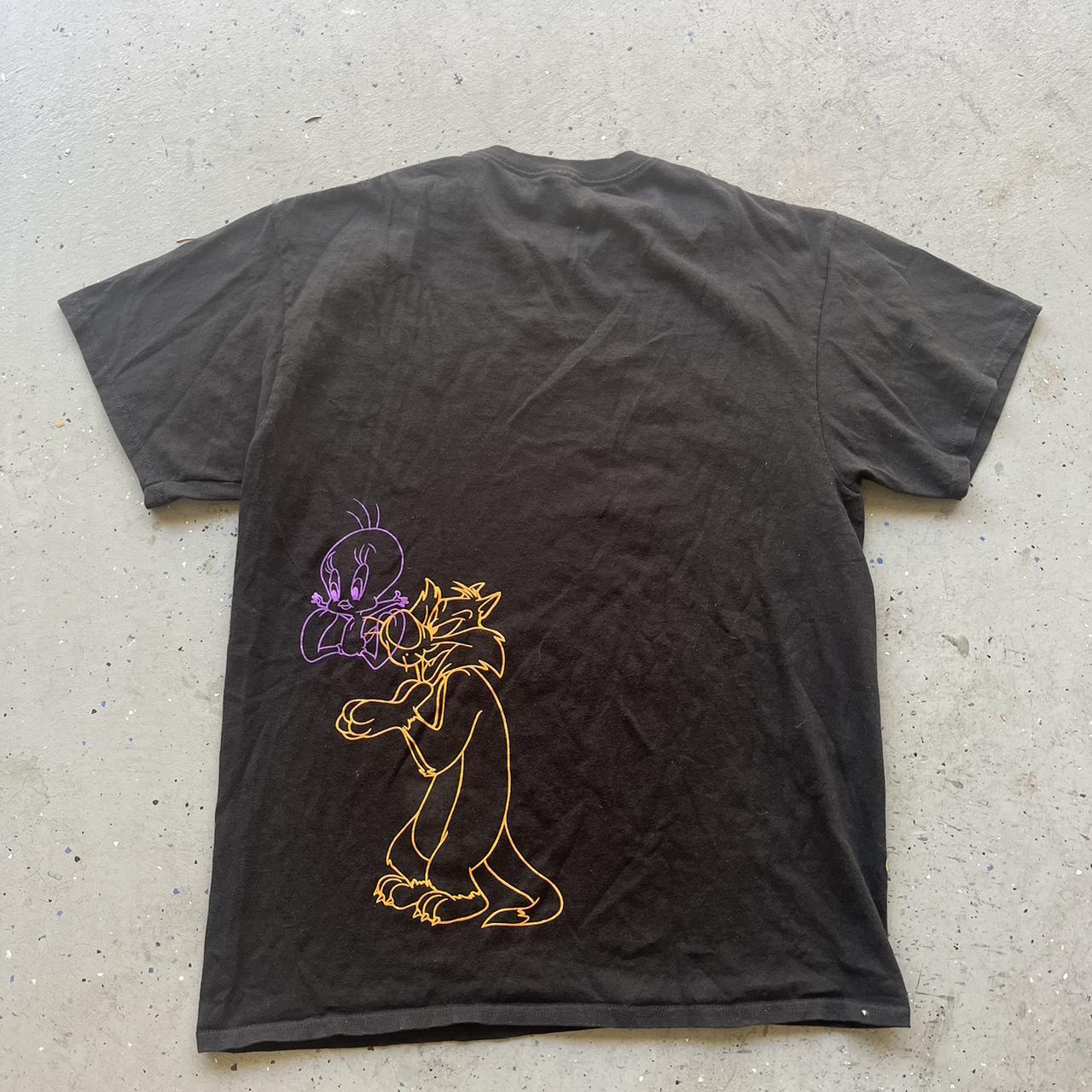 Y2K Black Looney Tunes Neon AOP Mens Large no... - Depop