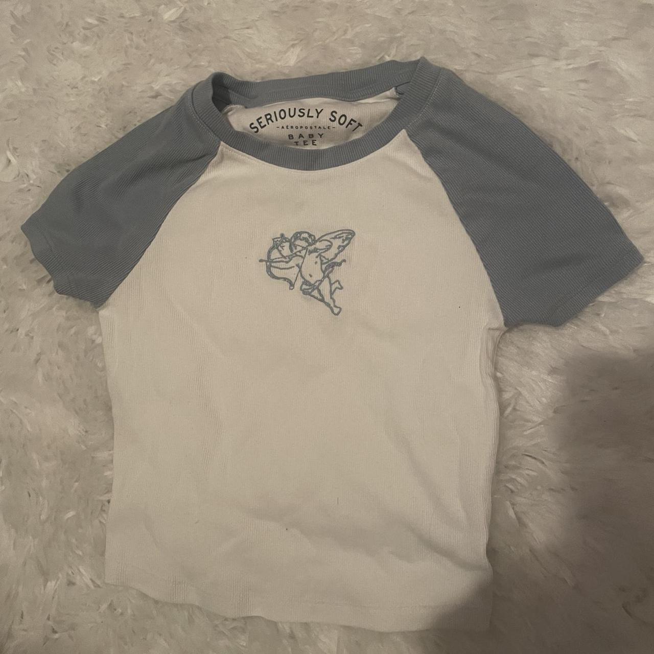 cute baby tee with angel in front from... - Depop