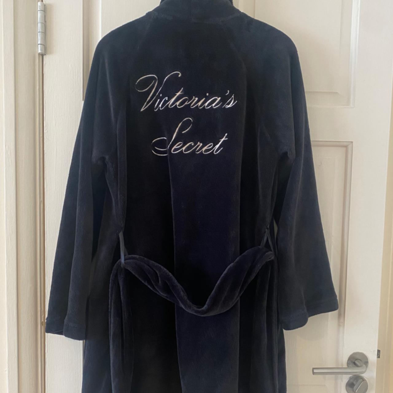 Victoria’s Secret black plush robe in size S brand... - Depop