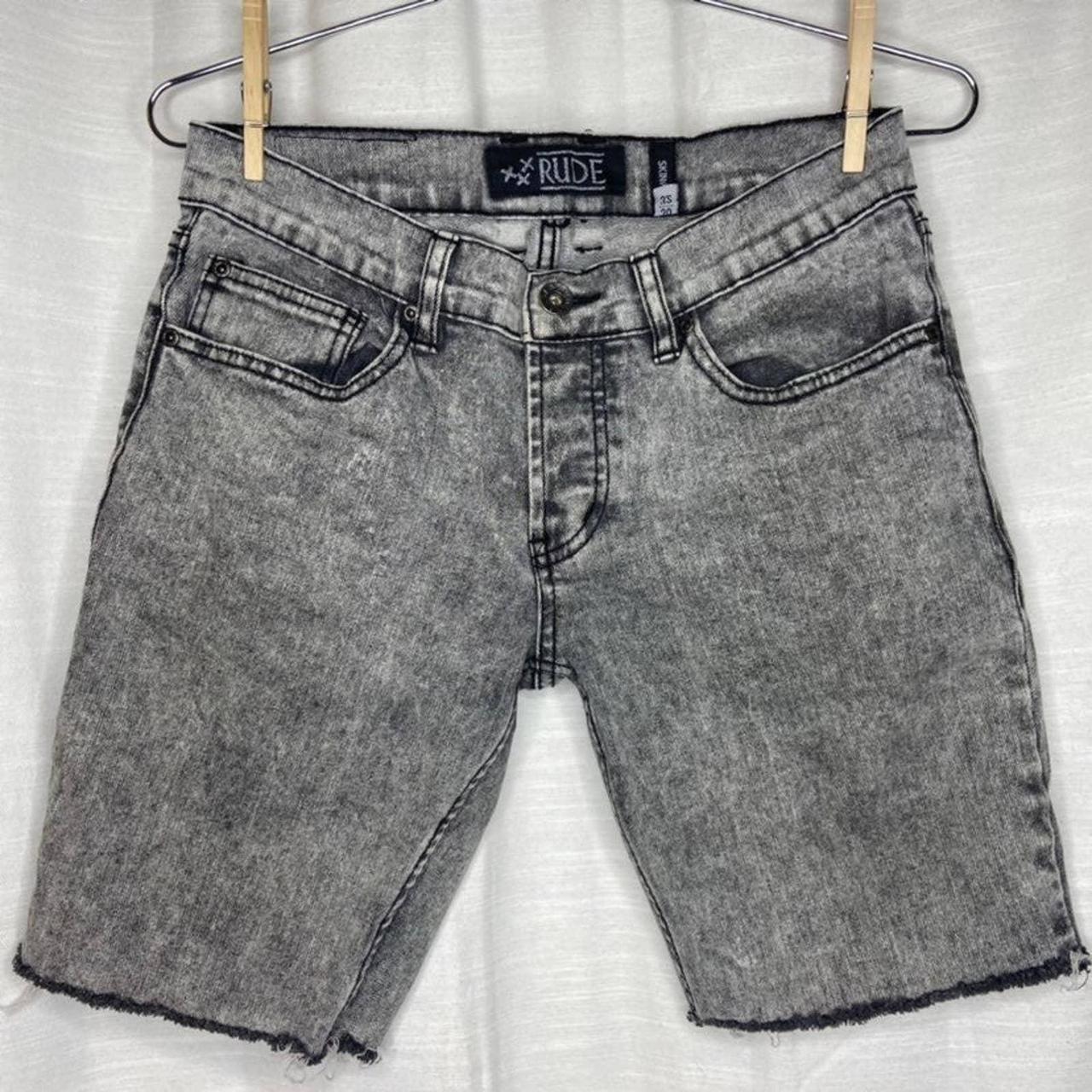 XXX RUDE Women's Grey and Black Shorts | Depop